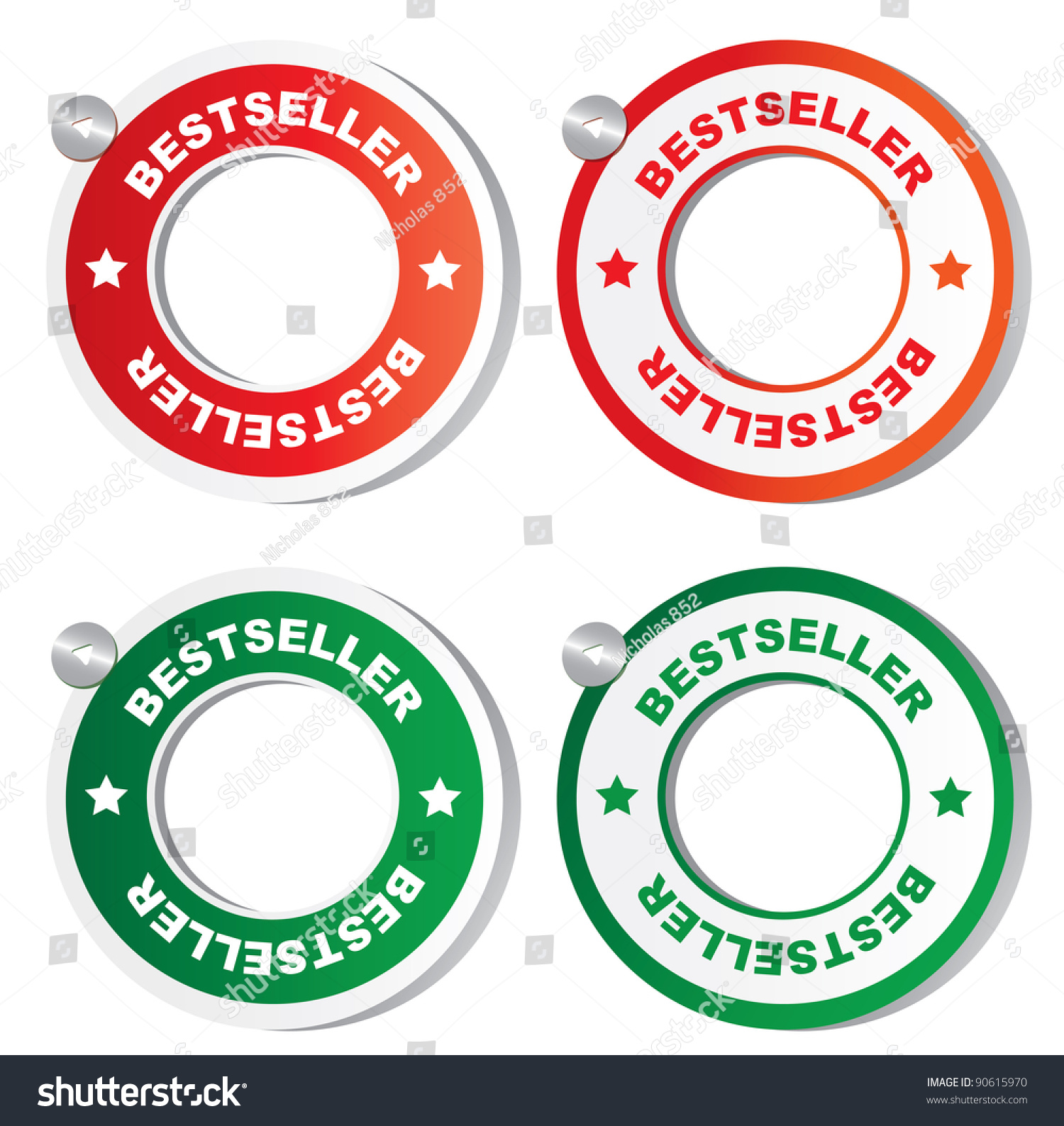 Best Seller Stickers Vector Stock Vector (Royalty Free) 90615970 ...