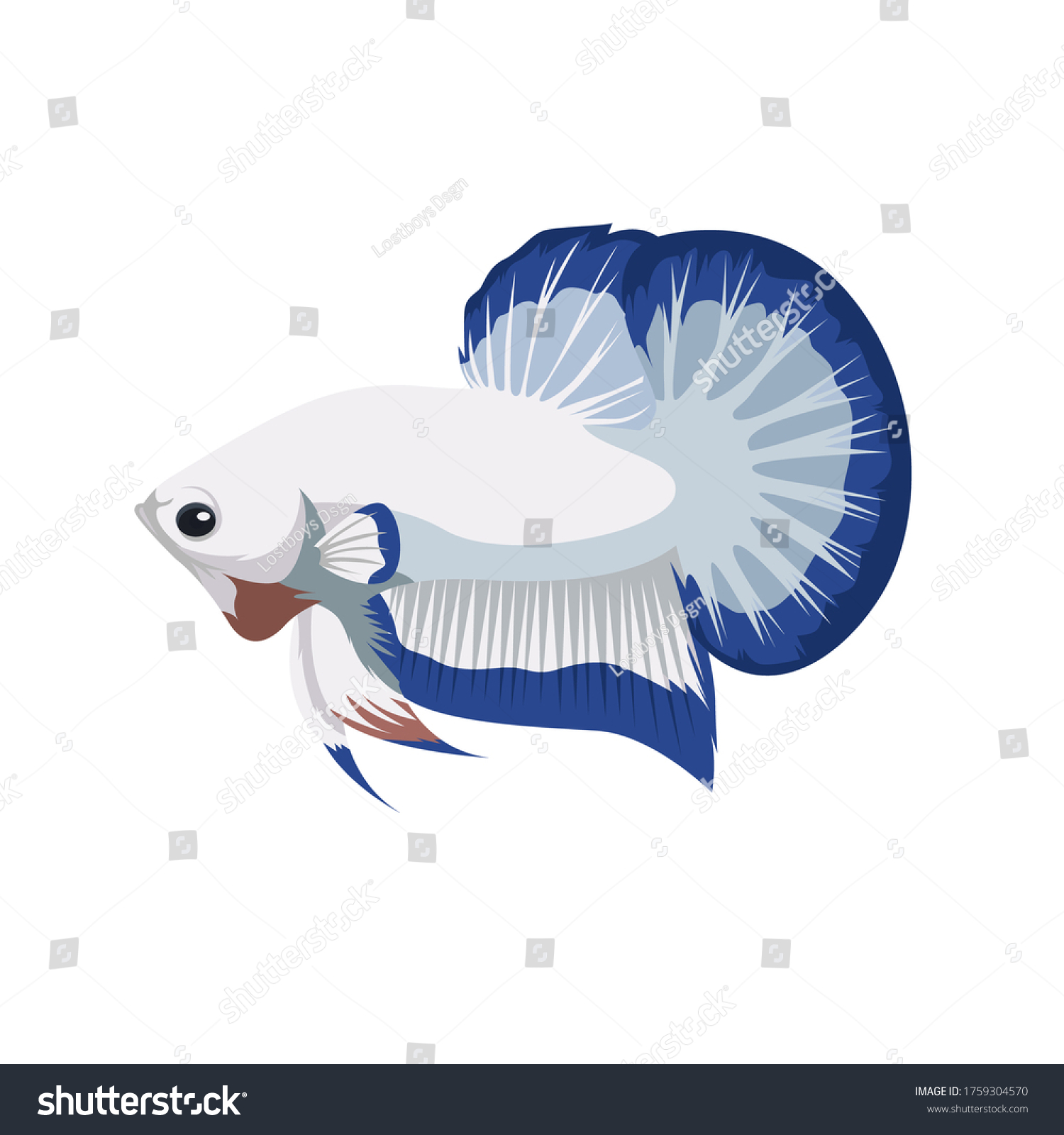 Betta Blue Rim Logo Vector Illustration Stock Vector (Royalty Free ...
