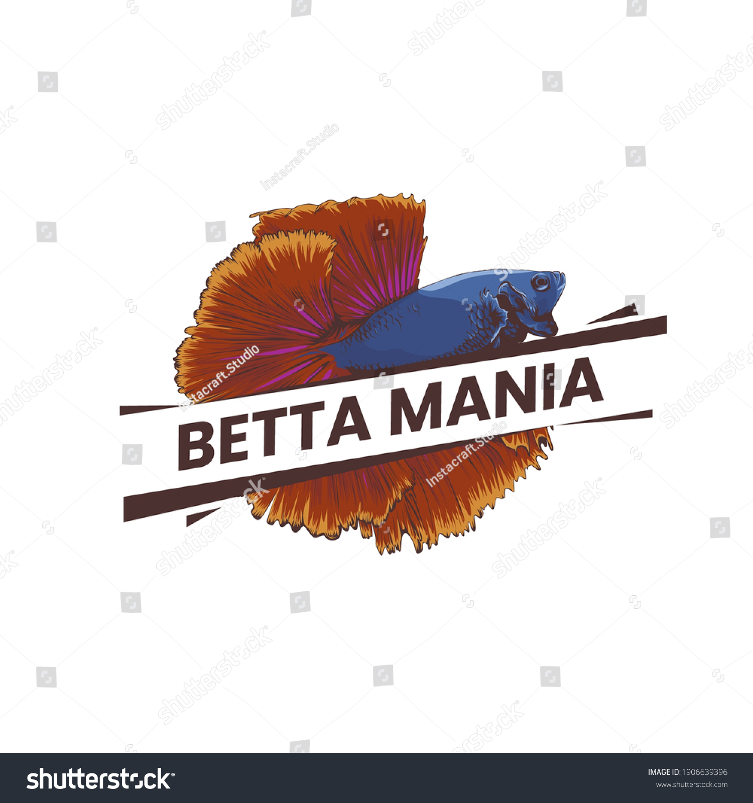 Betta Fish Logo Concept Design Stock Vector (Royalty Free) 1906639396 ...