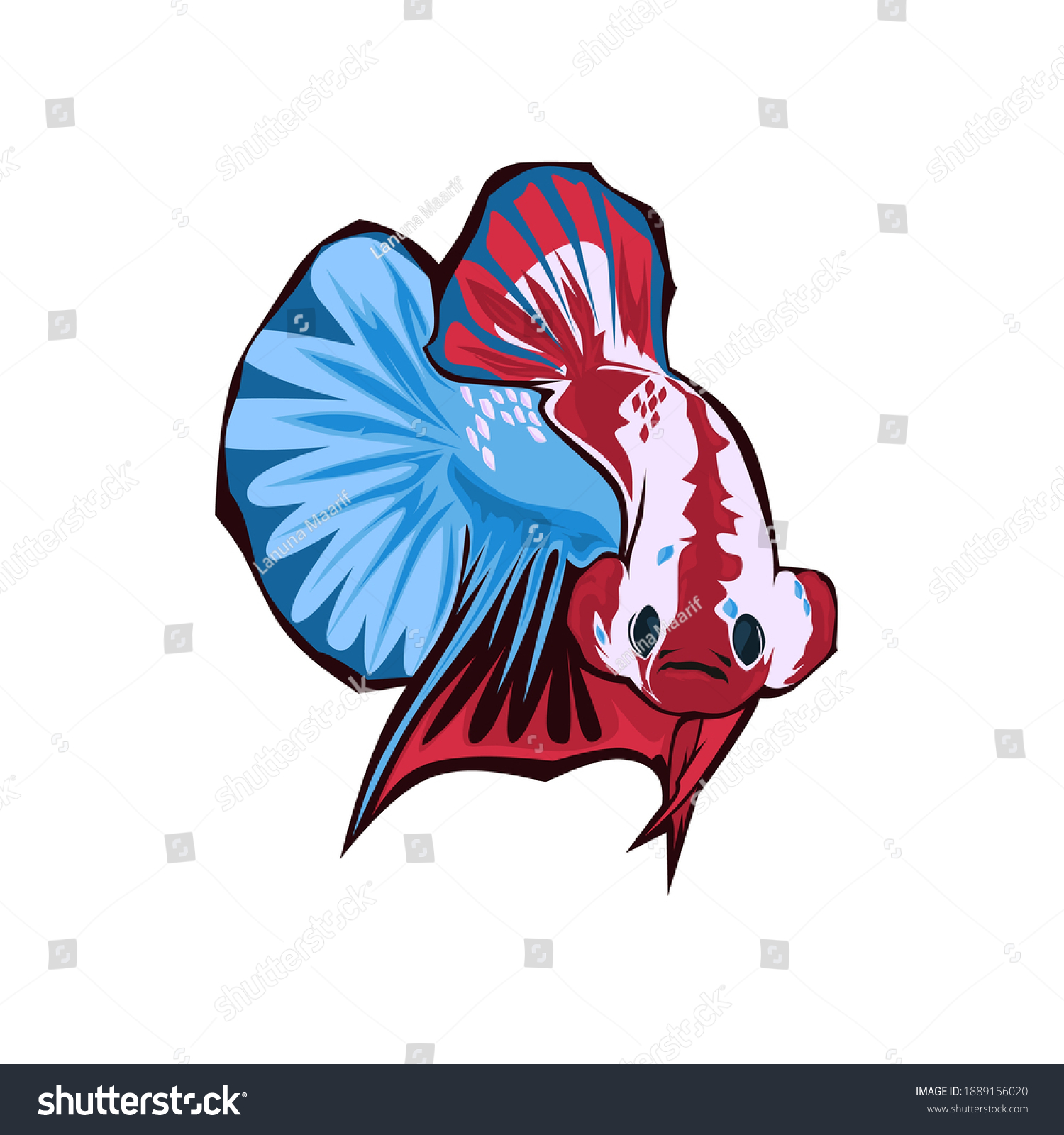 Betta Fish Vector Mascot Logo Stock Vector (Royalty Free) 1889156020