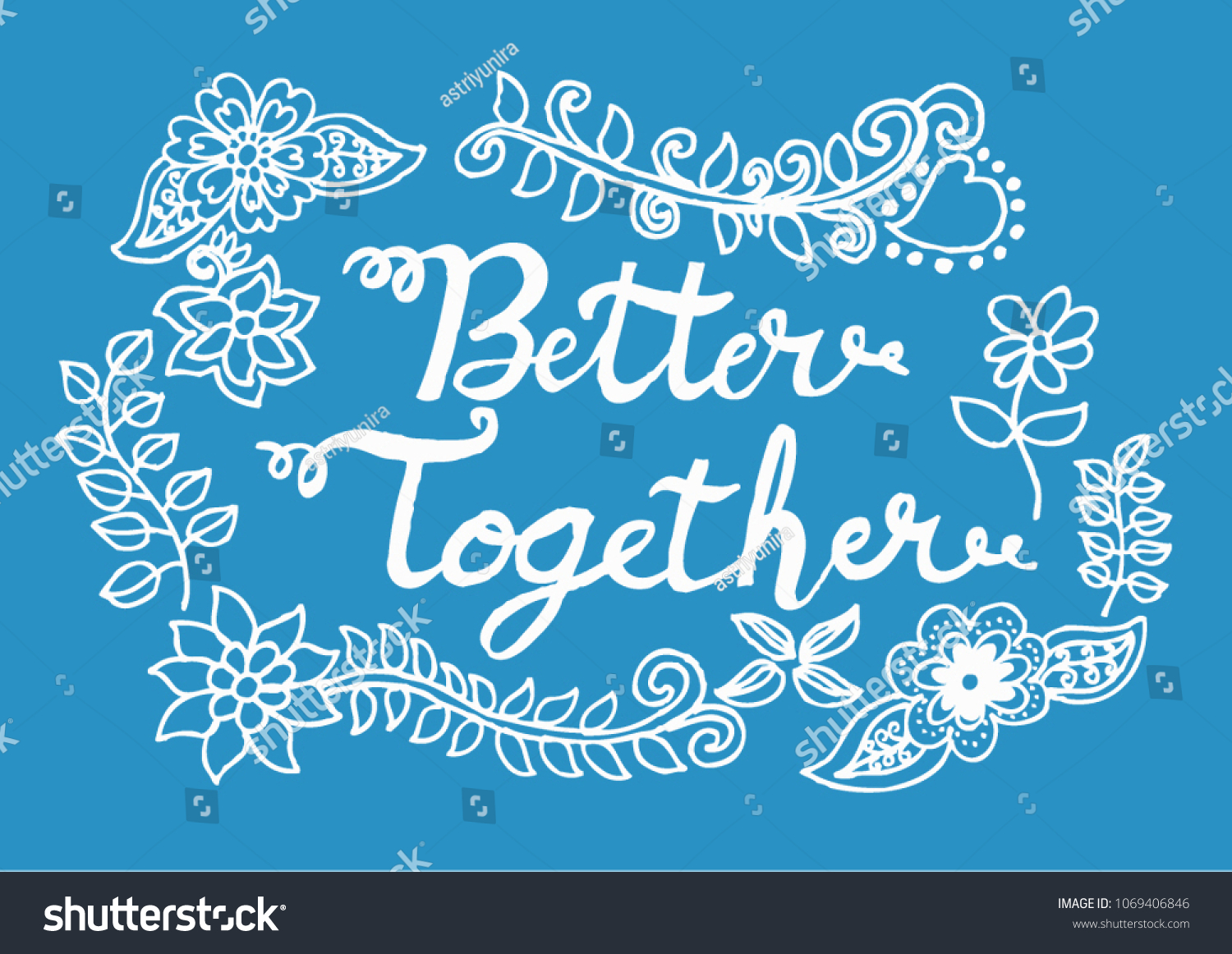 Better Together Hand Lettering Calligraphy: vector de stock (libre de ...