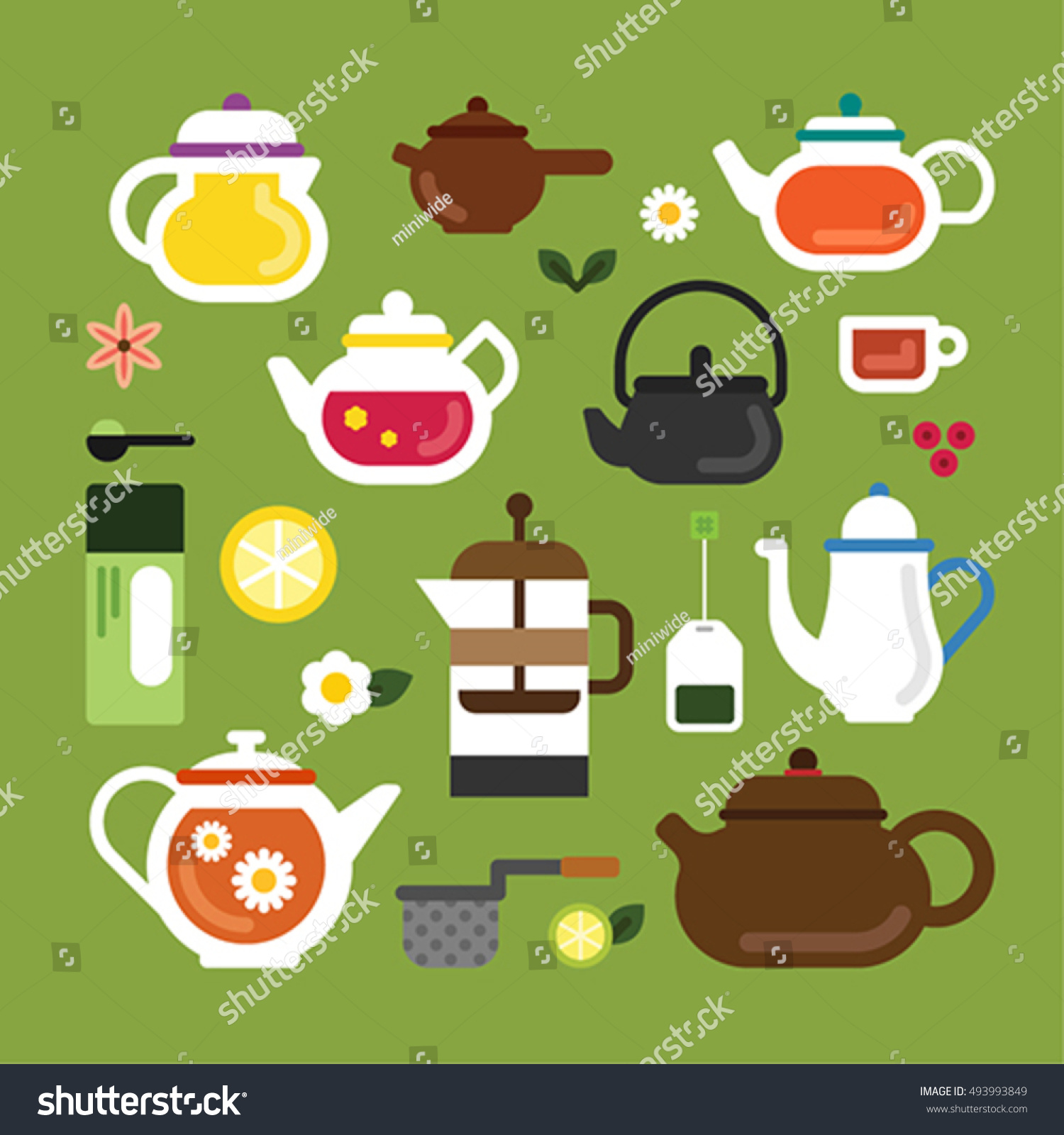 Beverages Object Tea Pot Vector Illustration Stock Vector (Royalty Free ...