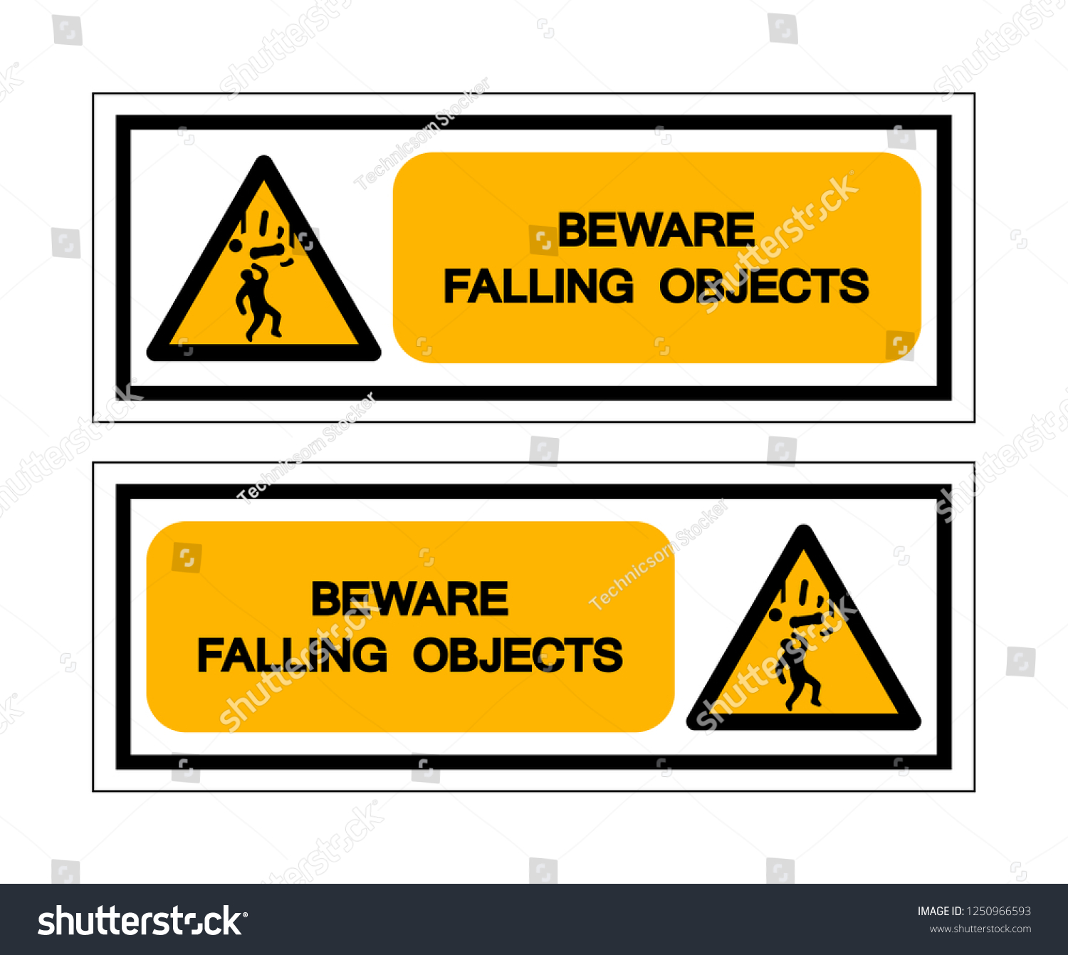 Beware Falling Objects Symbol Sign Vector Stock Vector (Royalty Free ...