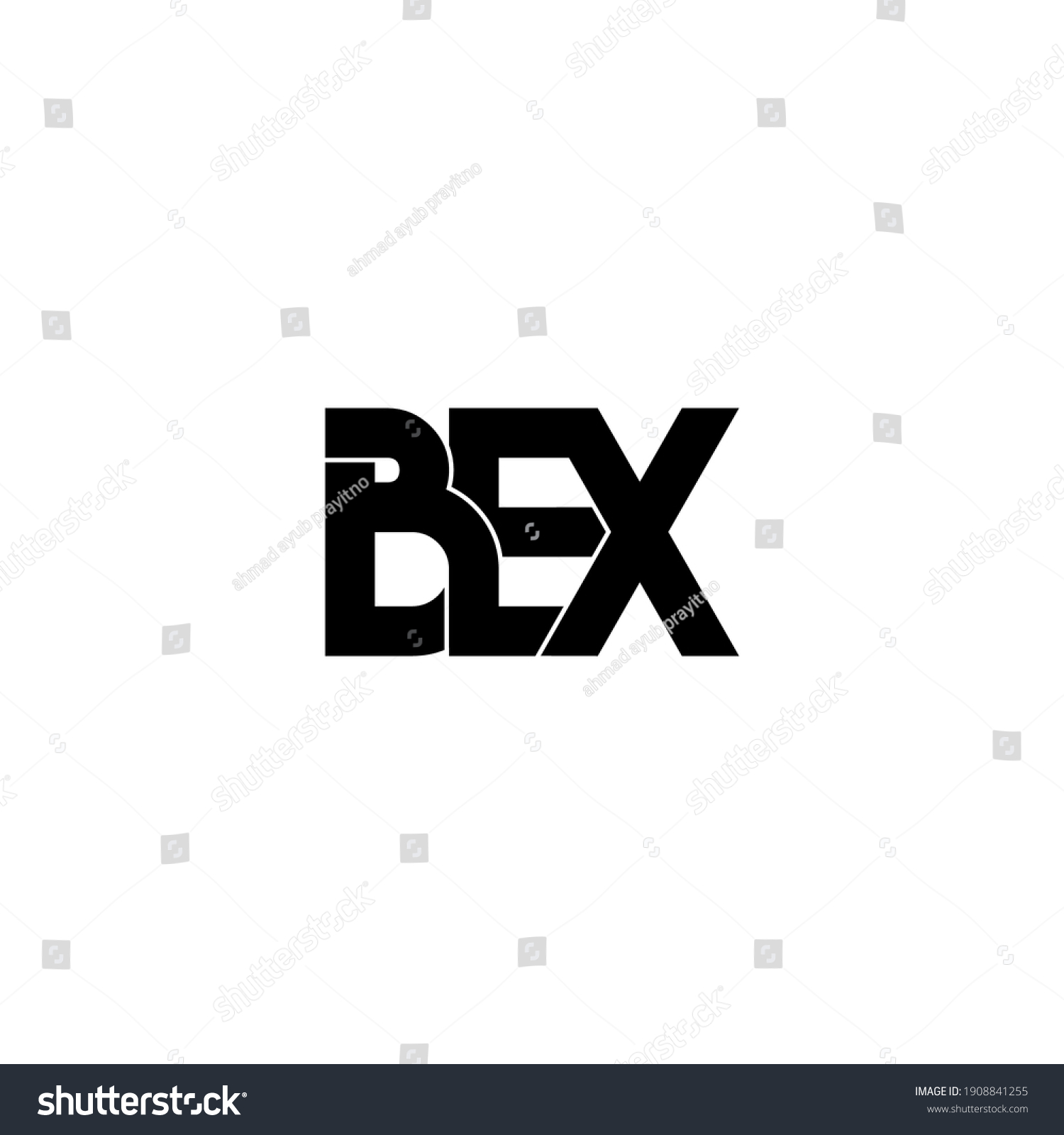 Bex Letter Original Monogram Logo Design Stock Vector (Royalty Free ...