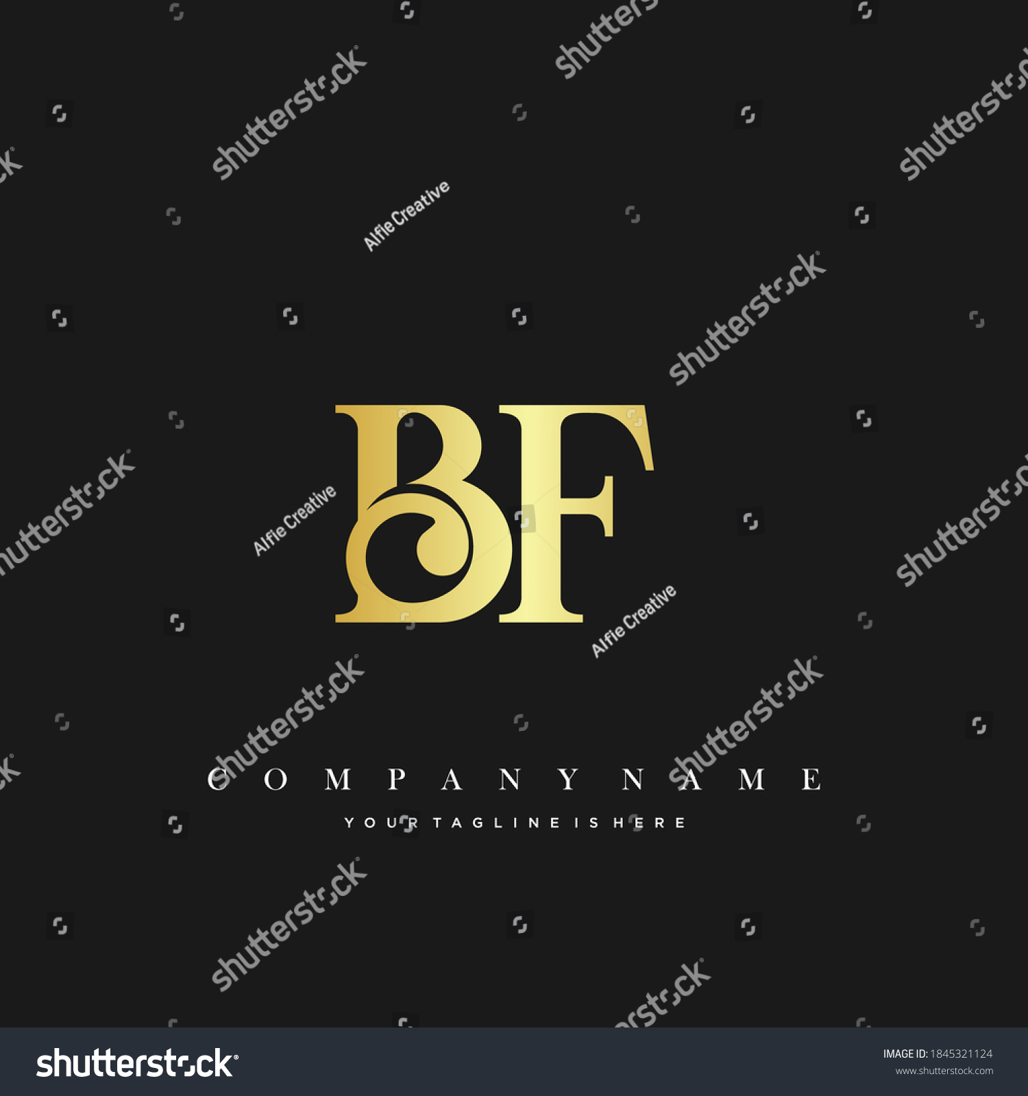 Bf Initial Letter Logo Luxury Template Stock Vector (Royalty Free ...