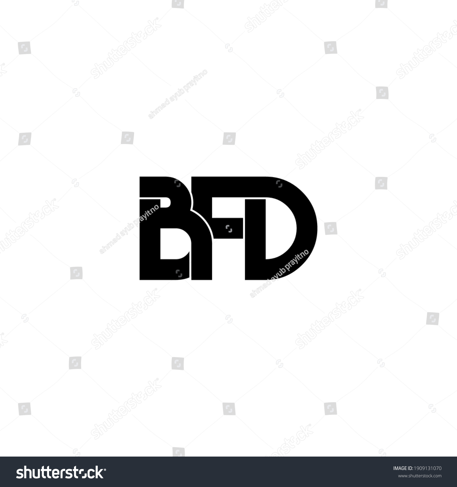 letra bfd diseño original de logotipo: vector de stock (libre de ...