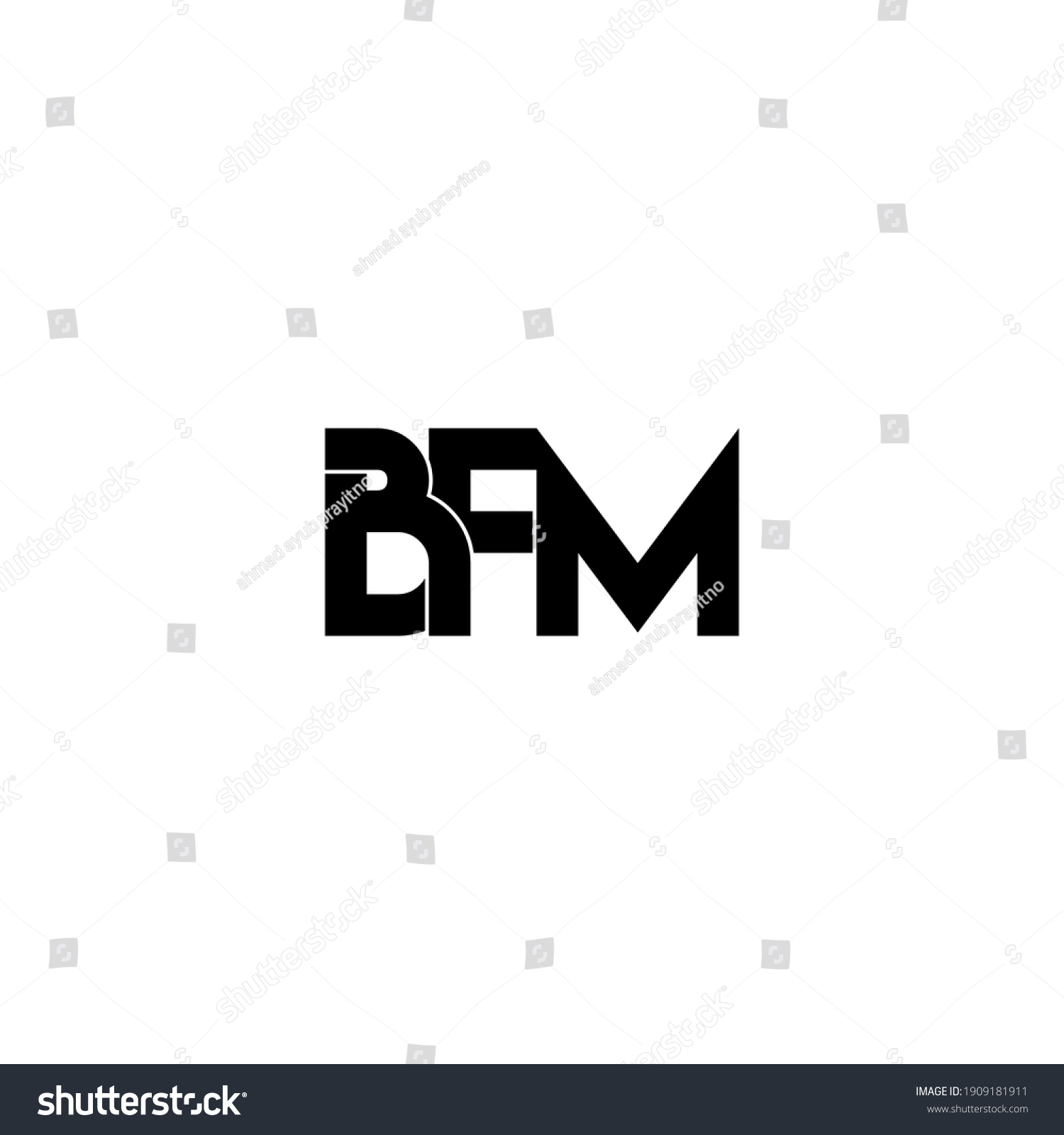 Bfm Letter Original Monogram Logo Design 库存矢量图（免版税）1909181911 ...