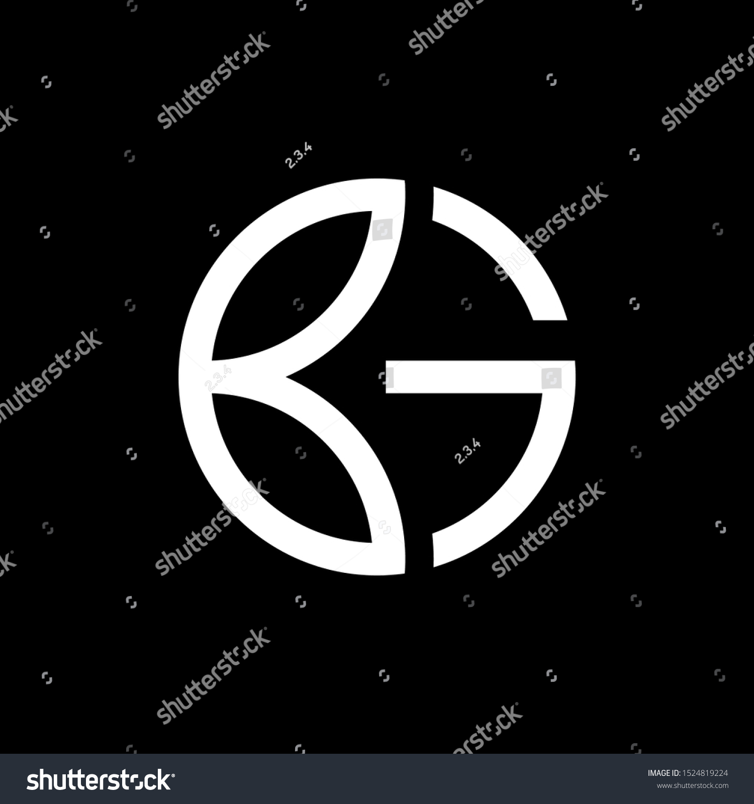 Bg Letter Logo Design Circle Monogram: vector de stock (libre de ...