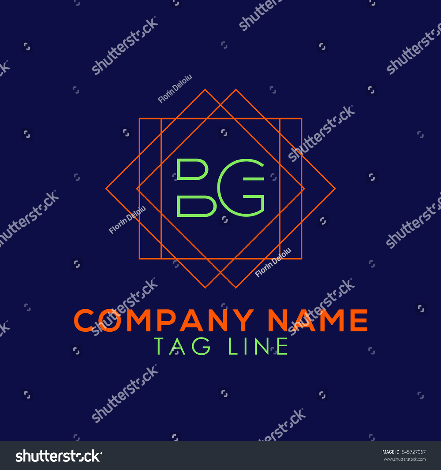 Bg Logo Stock Vector (Royalty Free) 545727067