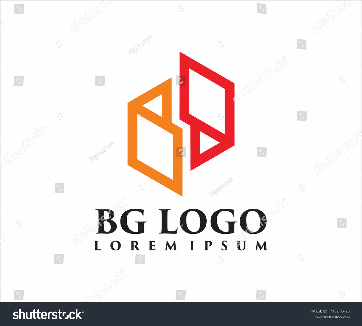 Bg Logo Vector Eps10 Stock Vector (Royalty Free) 1718216428