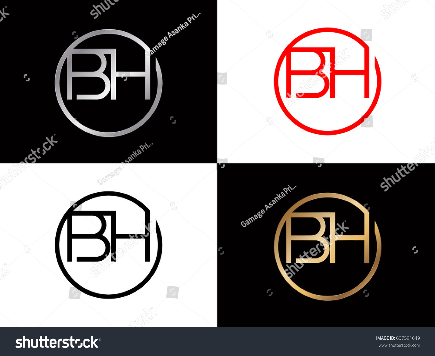 Bh Text Logo Stock Vector (Royalty Free) 607591649 | Shutterstock
