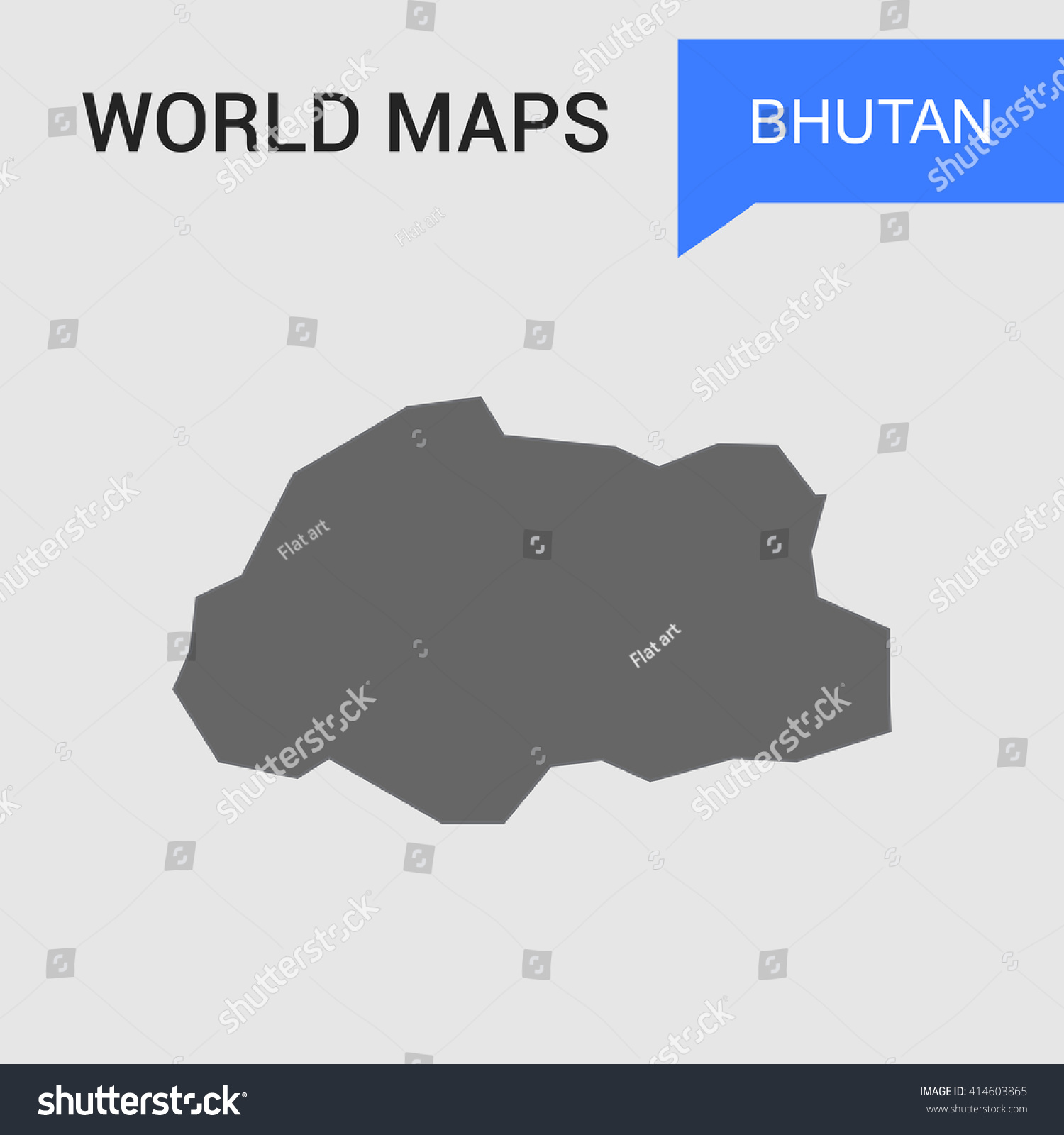 Bhutan Map Vector Country Border Map Stock Vector (Royalty Free) 414603865