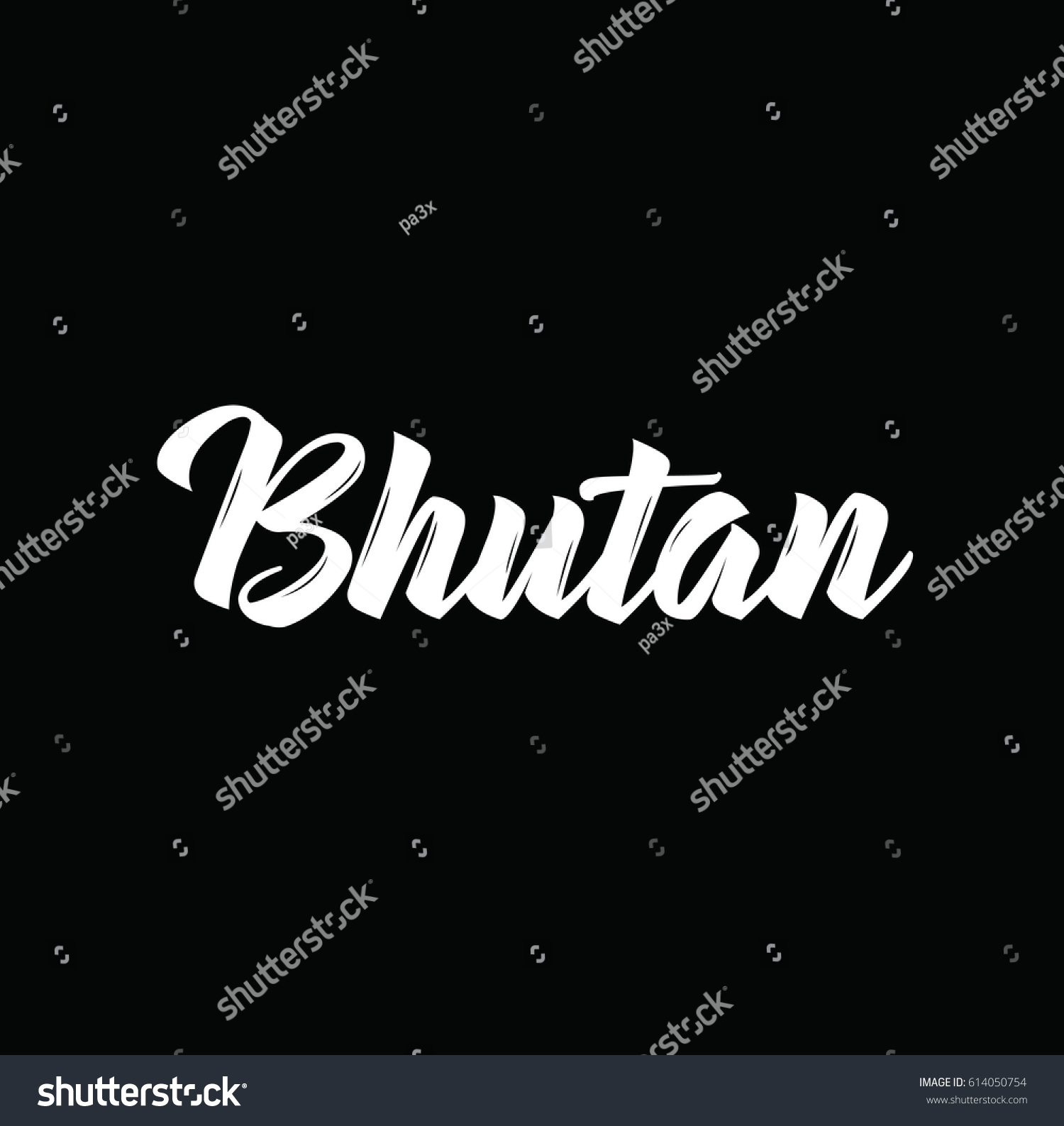 Bhutan Text Design Vector Calligraphy Typography: เวกเตอร์สต็อก (ปลอด ...