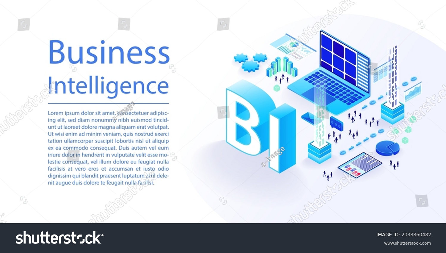 infografía vectorial de BI Business Intelligence: vector de stock ...
