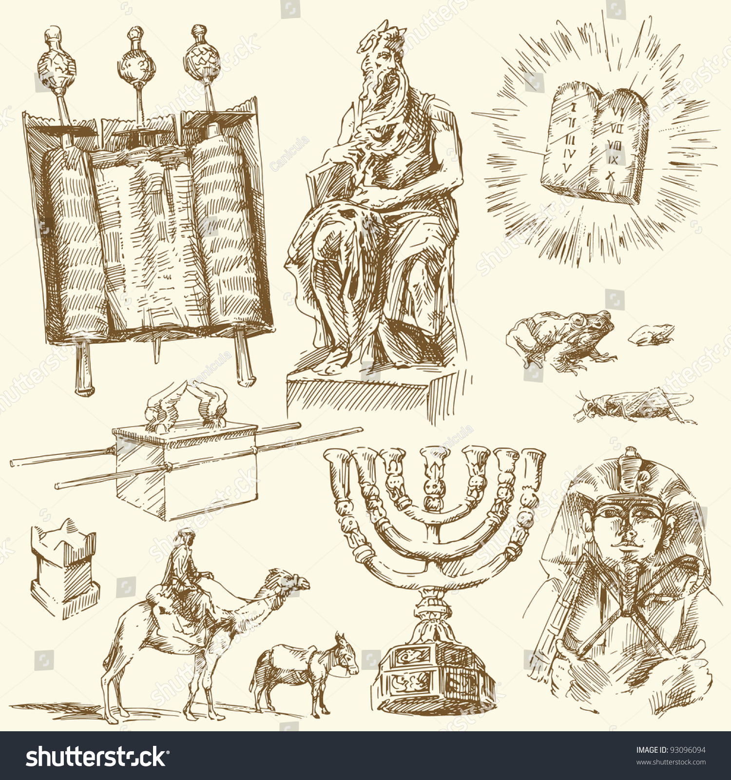 Bible Hand Drawn Collection Stock Vector (Royalty Free) 93096094 ...
