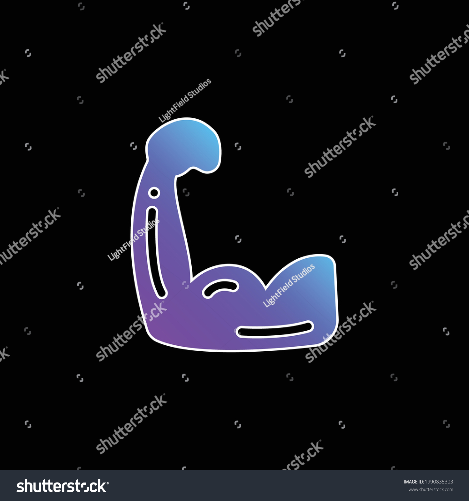Biceps Blue Gradient Vector Icon Stock Vector (Royalty Free) 1990835303 ...