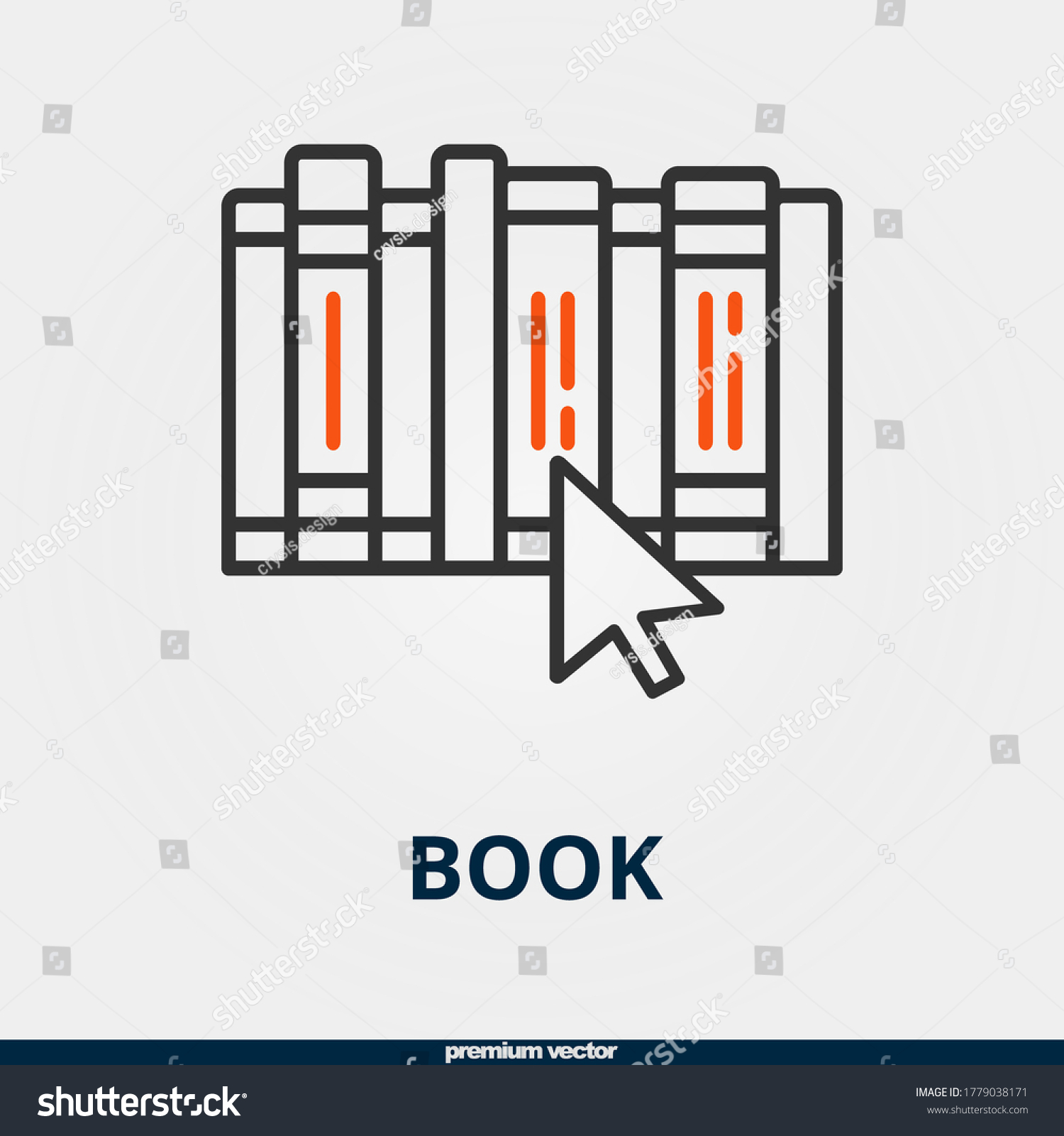 Bicolor Mouse Cursor Book Icon Stock Vector (Royalty Free) 1779038171 ...
