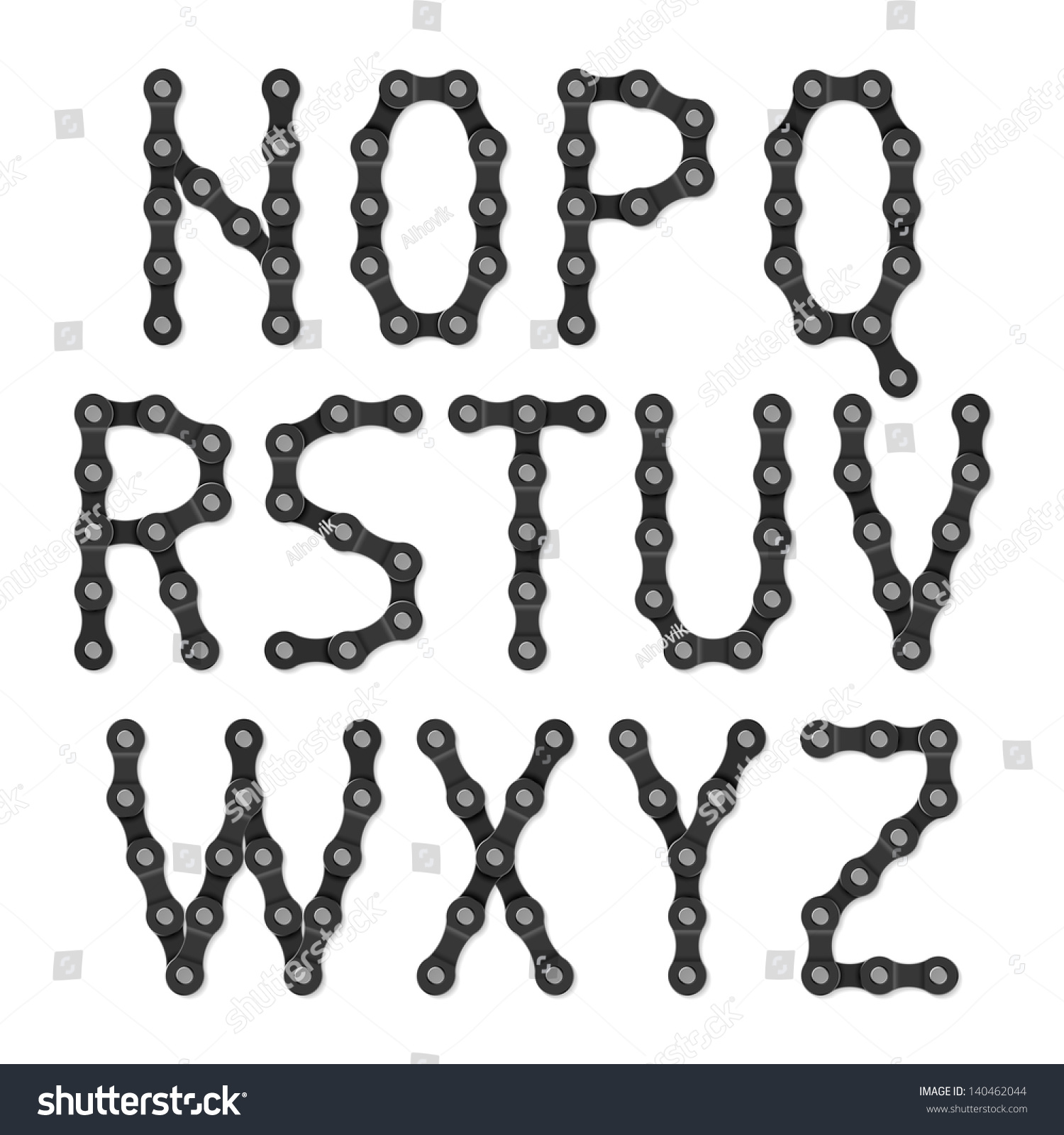 Bicycle Chain Alphabet Vector Stock Vector (Royalty Free) 140462044 ...