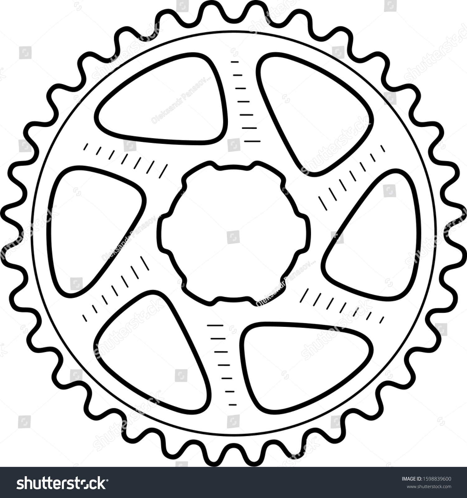 Bicycle Chain Ring Vector Outline Icon Stock Vector (Royalty Free ...