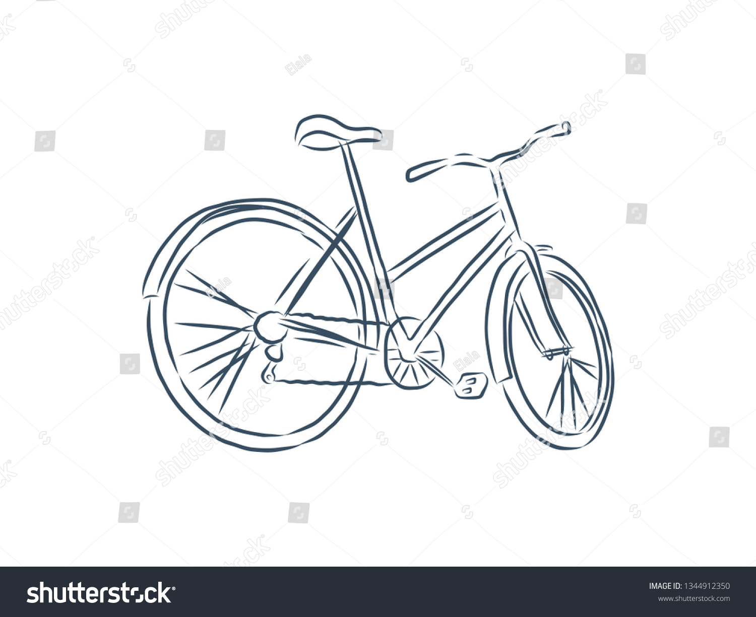 Bicycle Contour Vector Illustration Stock Vector (Royalty Free ...