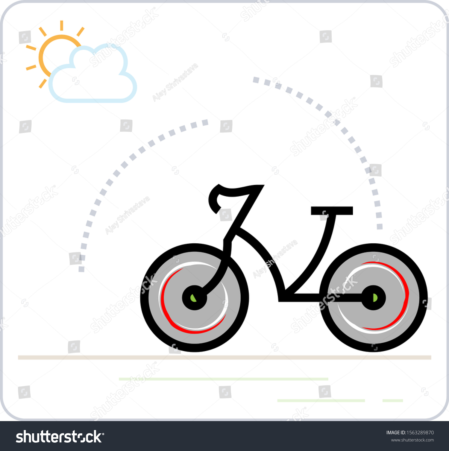 Bicycle Creative Concept Art Vector Illustration Stock Vector (Royalty ...