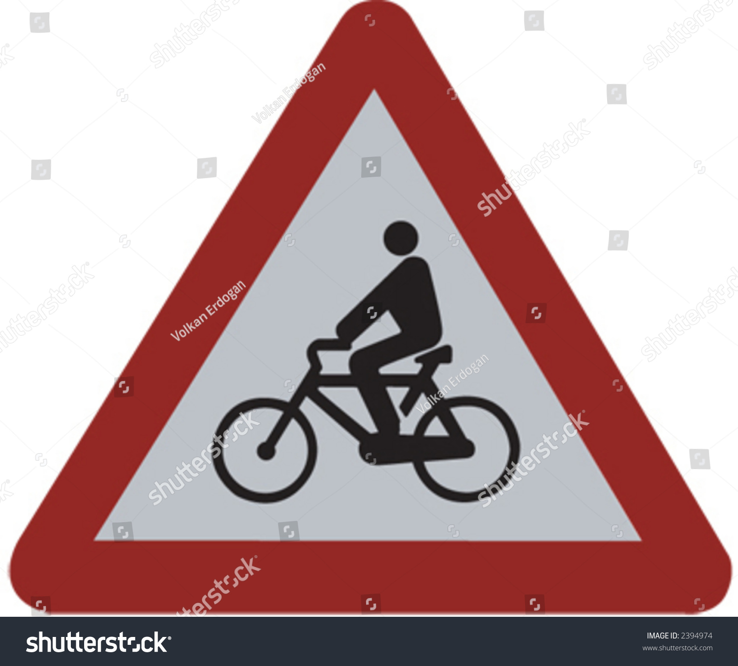 Bicycle Crossing Sign Man Stock Vector 2394974 - Shutterstock