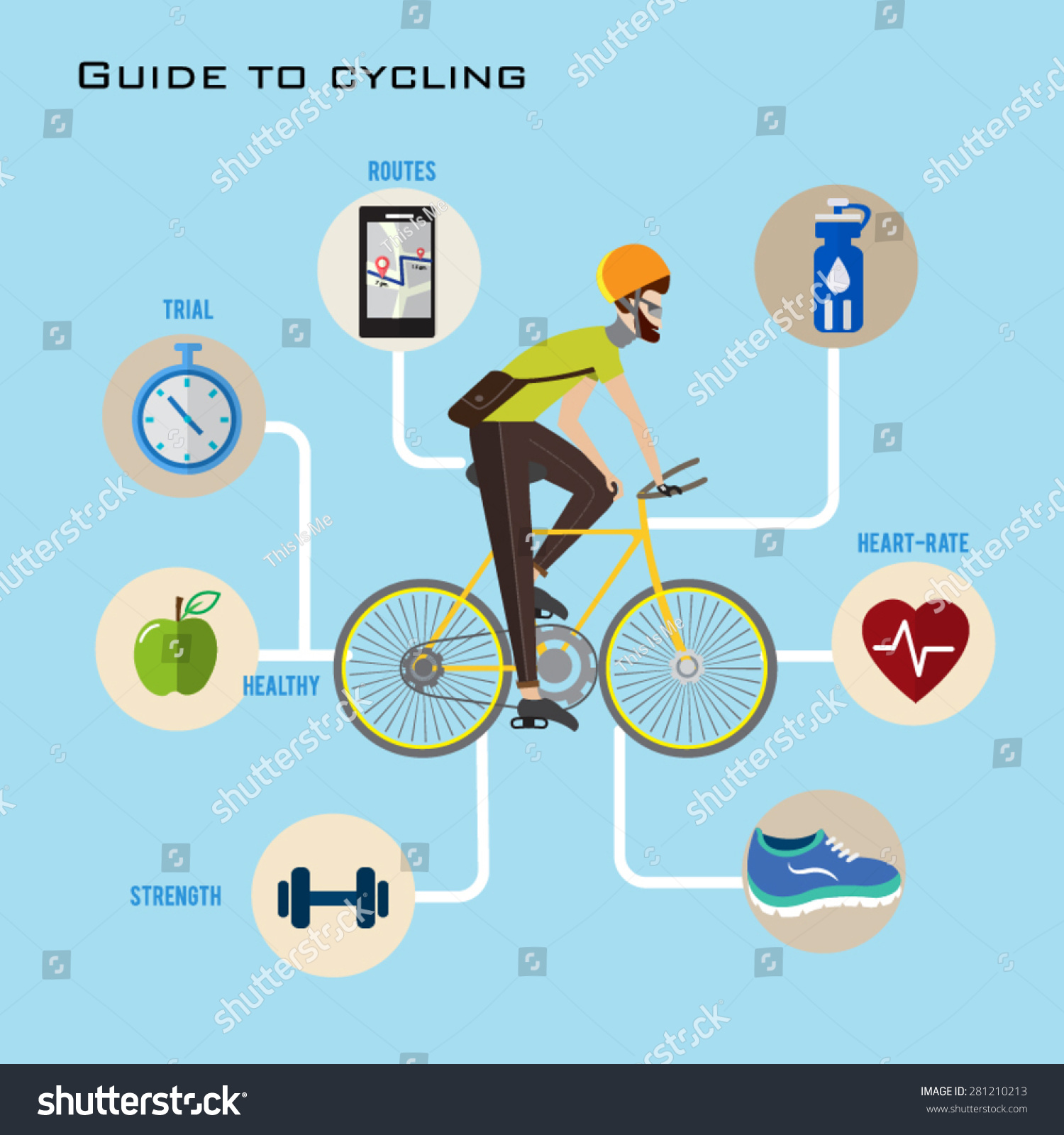 Bicycle Infographic: เวกเตอร์สต็อก (ปลอดค่าลิขสิทธิ์) 281210213 ...