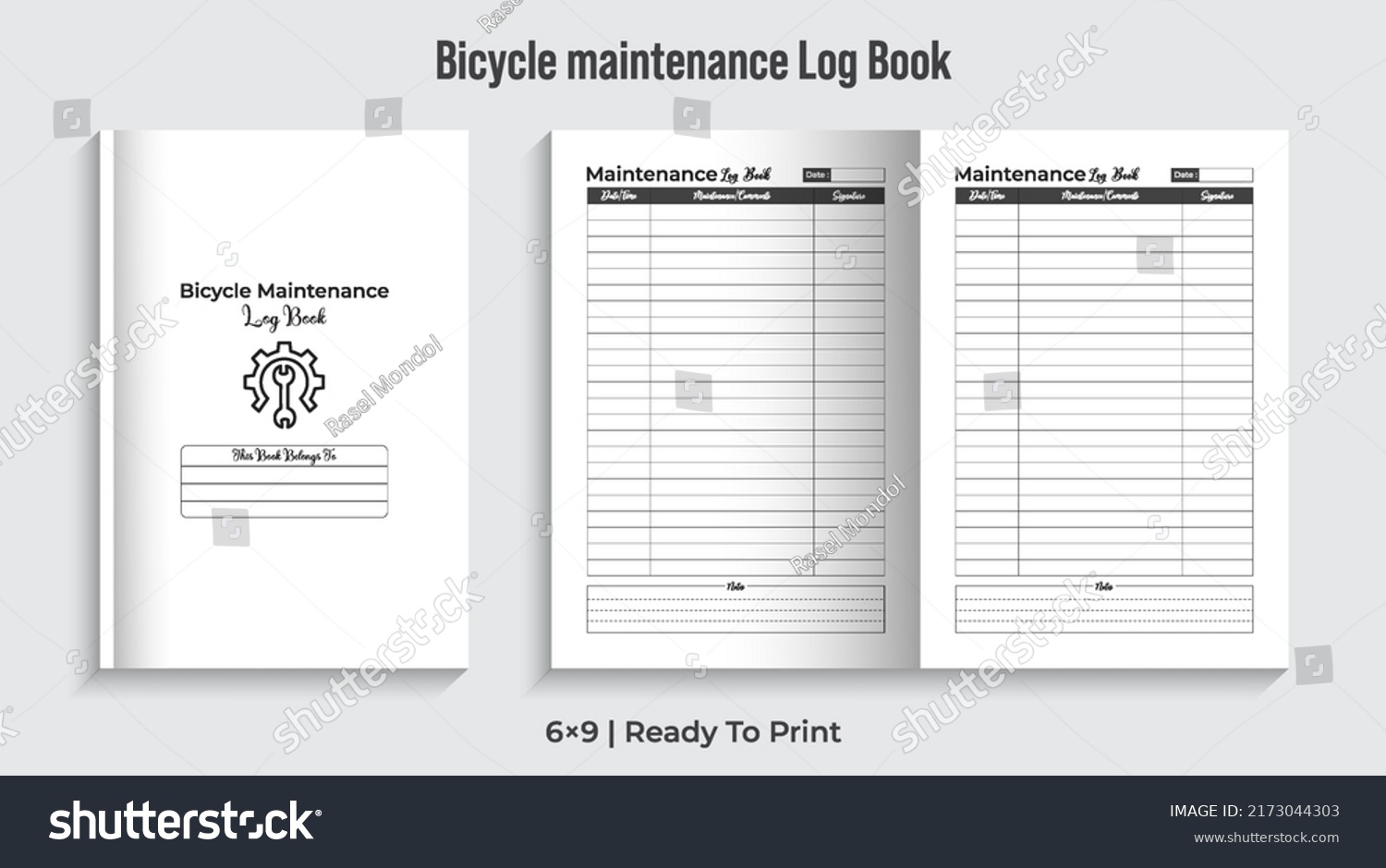 Bicycle Maintenance Logbook Bicycle Notebook Stock Vector (Royalty Free ...