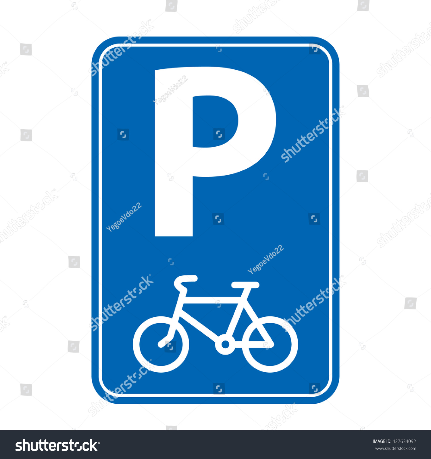 Bicycle Parking Sign Vector Stock Vector (Royalty Free) 427634092 ...