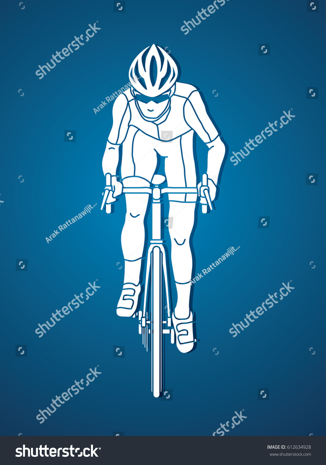 Bicycle Riding Front View Graphic Vector Stock Vector (Royalty Free ...