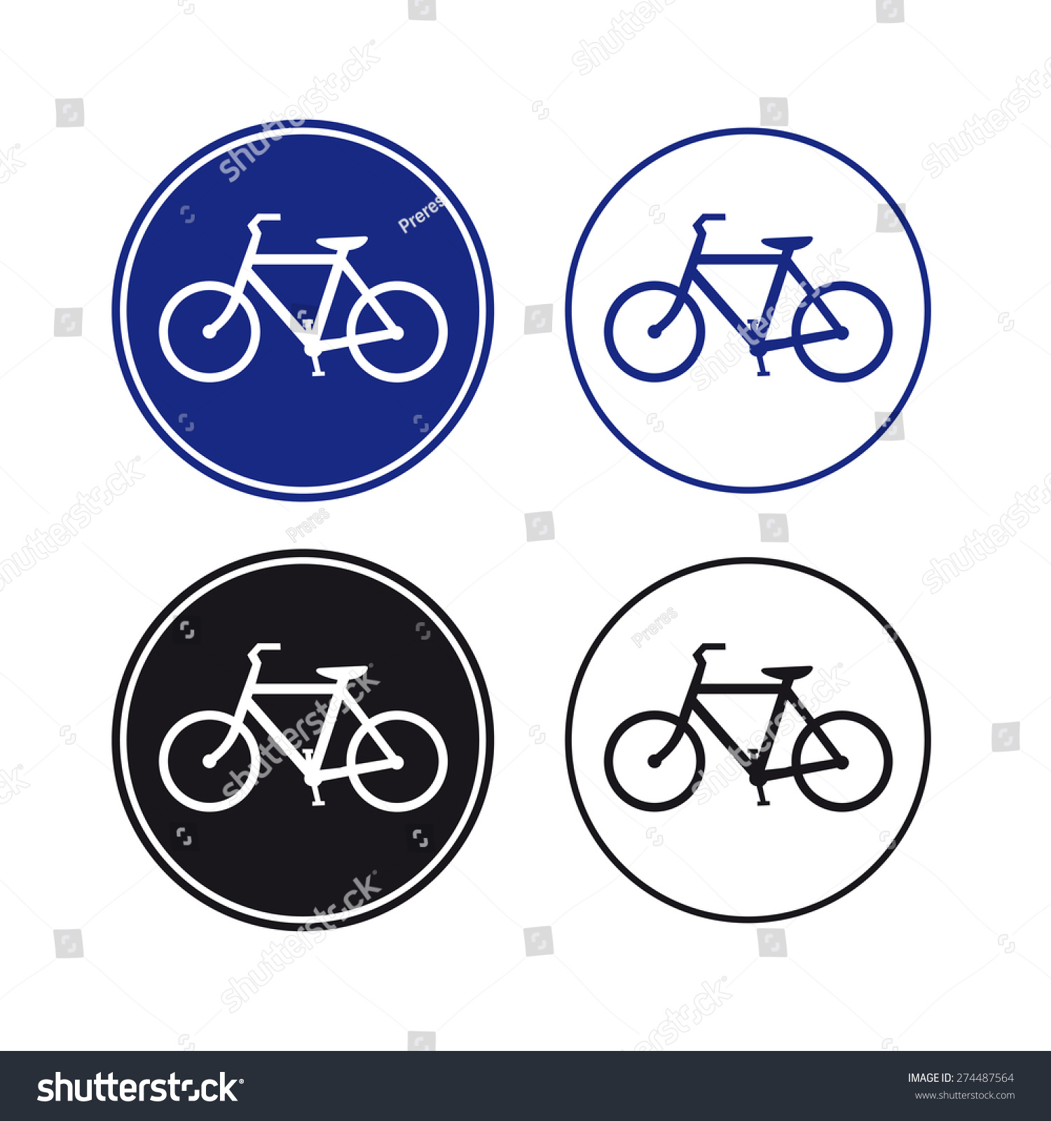 Bicycle Sign Vector Set Stock Vector (Royalty Free) 274487564 ...