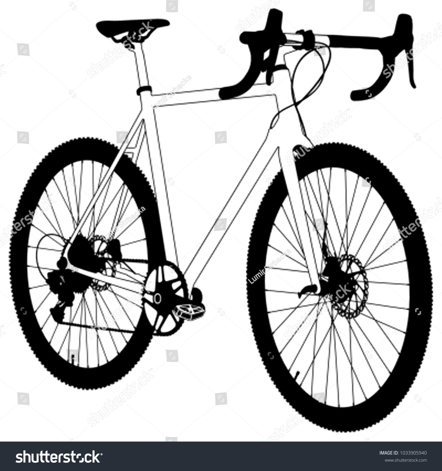 Bicycle Vector Black White Stock Vector (Royalty Free) 1033905940