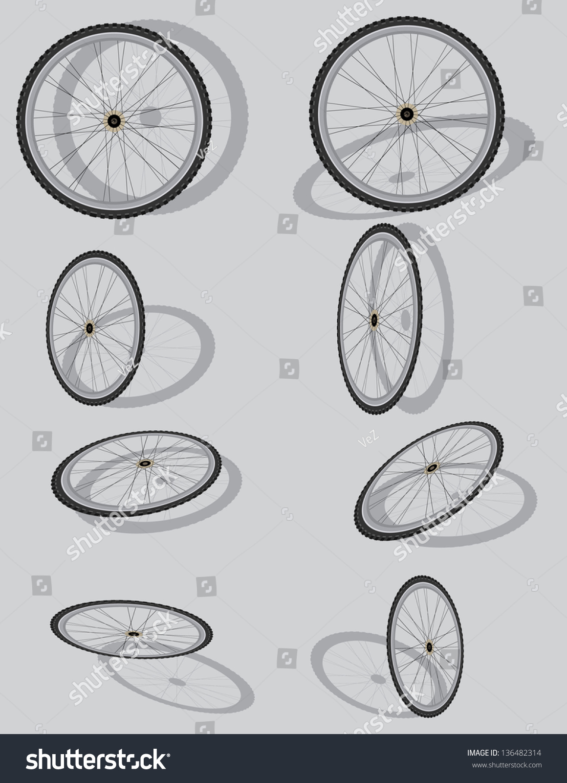 Bicycle Wheel Different Perspectives Stock Vector (Royalty Free ...