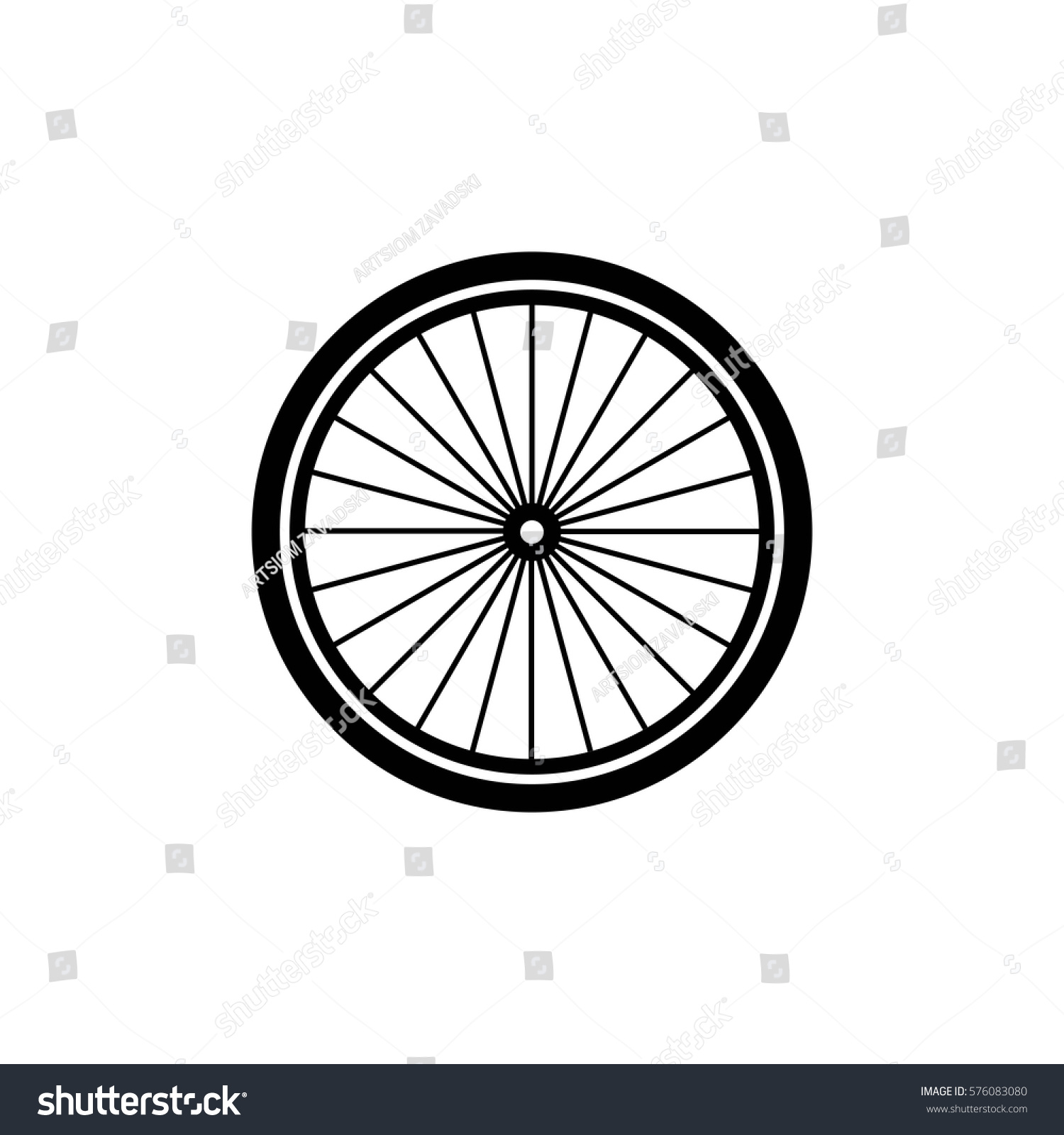 Bicycle Wheel Vector Icon Stock Vector (Royalty Free) 576083080 ...