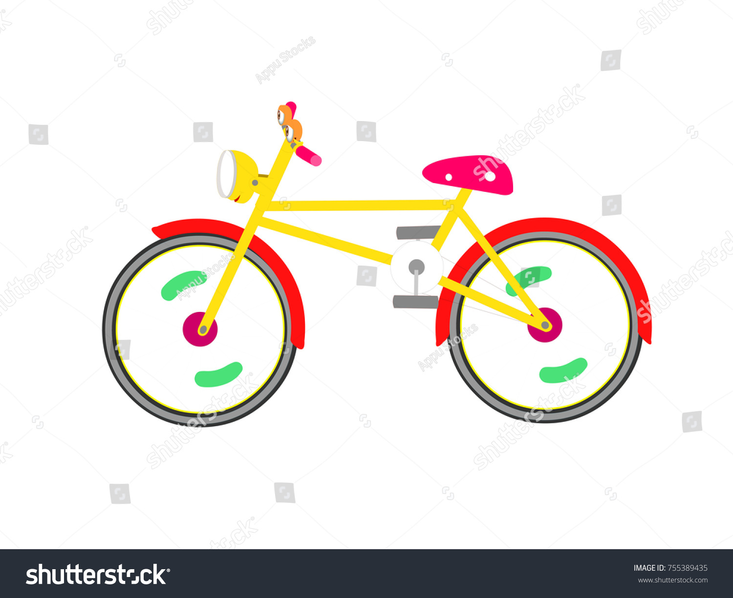 Bicycle Light Cartoon Vector Image Stock Vector (Royalty Free) 755389435