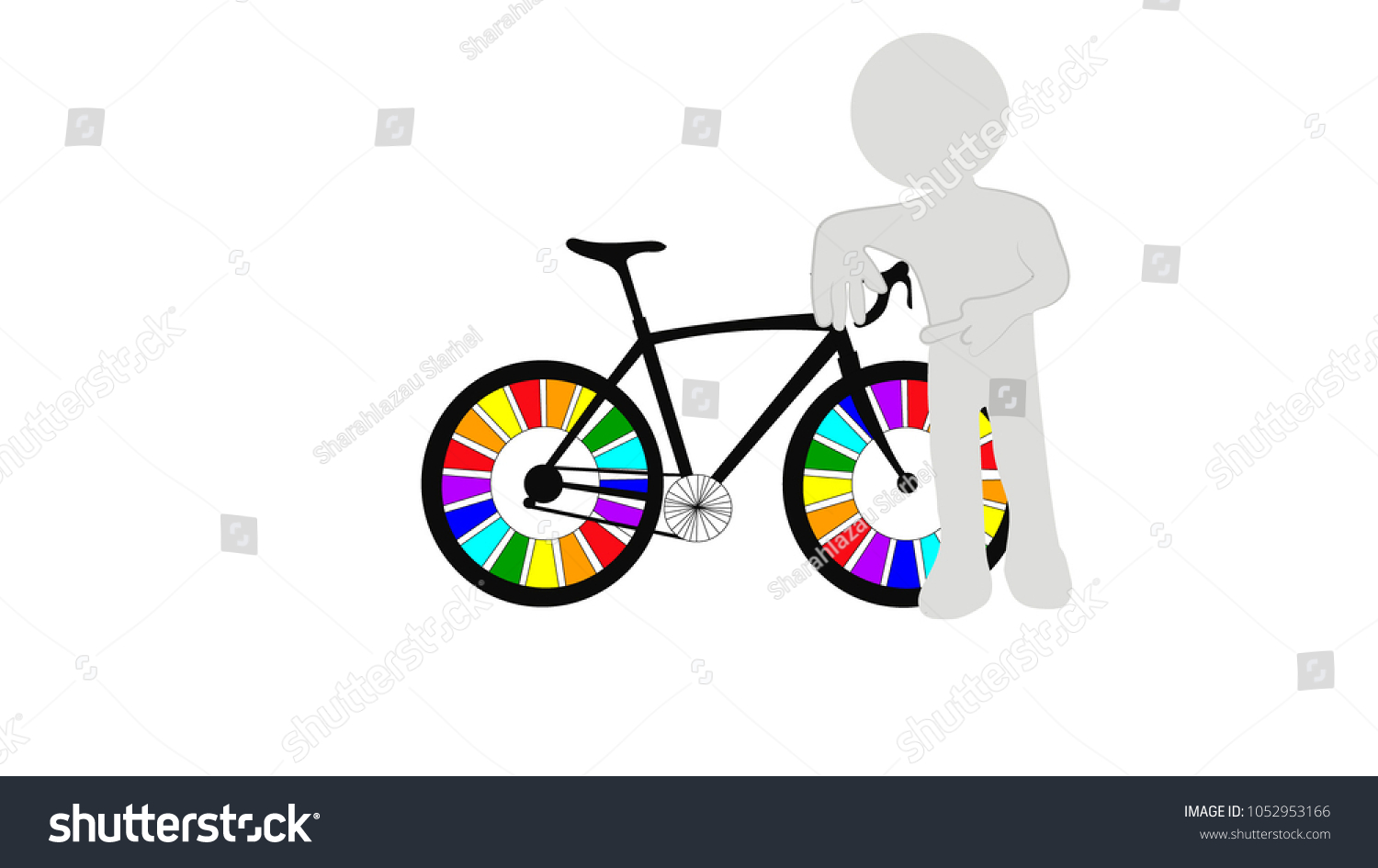 Bicycle Rainbow Wheels Stock Vector (Royalty Free) 1052953166 ...
