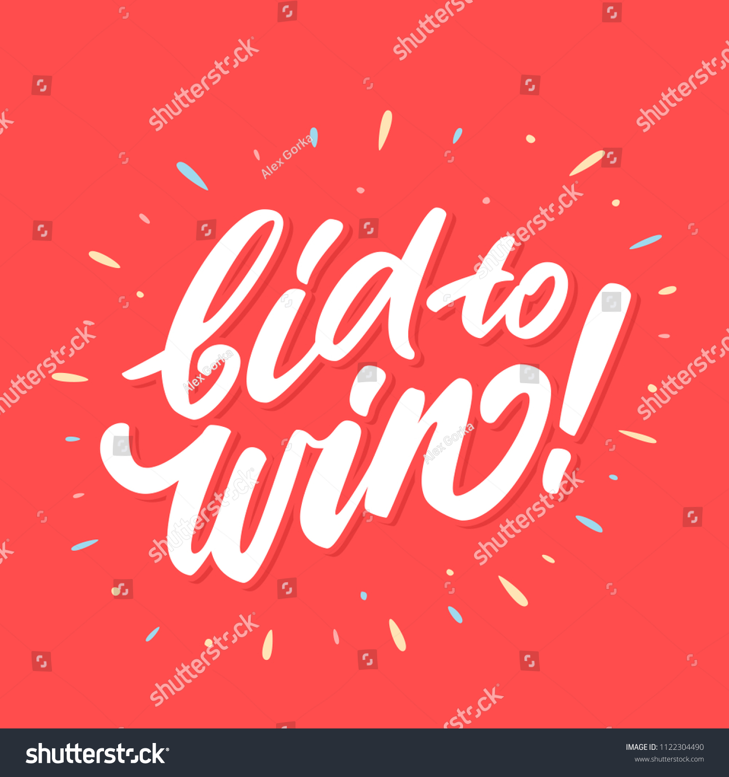 Bid Win Vector Lettering Stock Vector (Royalty Free) 1122304490