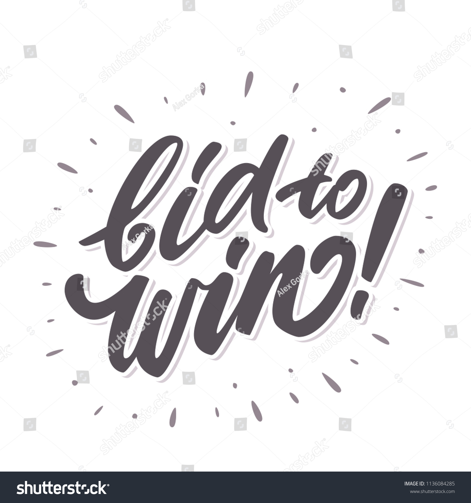 Bid Win Vector Lettering Stock Vector (Royalty Free) 1136084285 ...