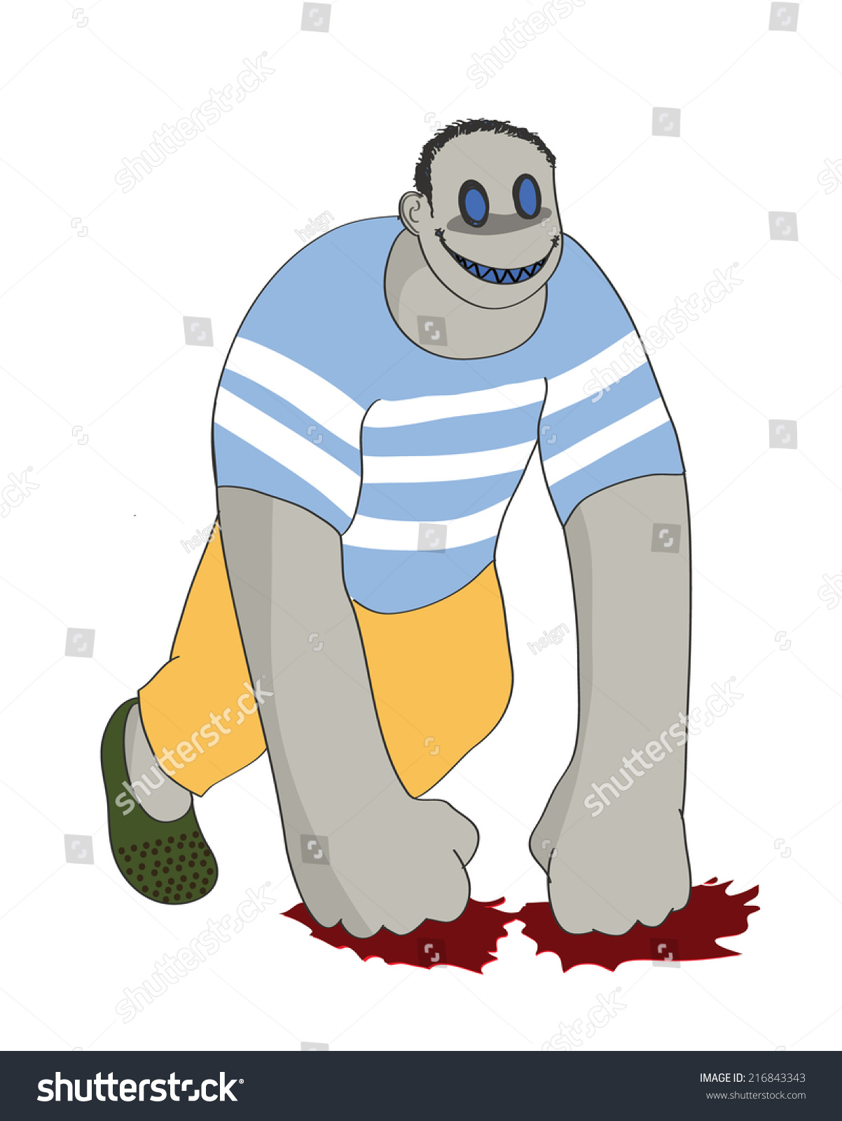 Big Arms Demon Stock Vector (Royalty Free) 216843343 | Shutterstock