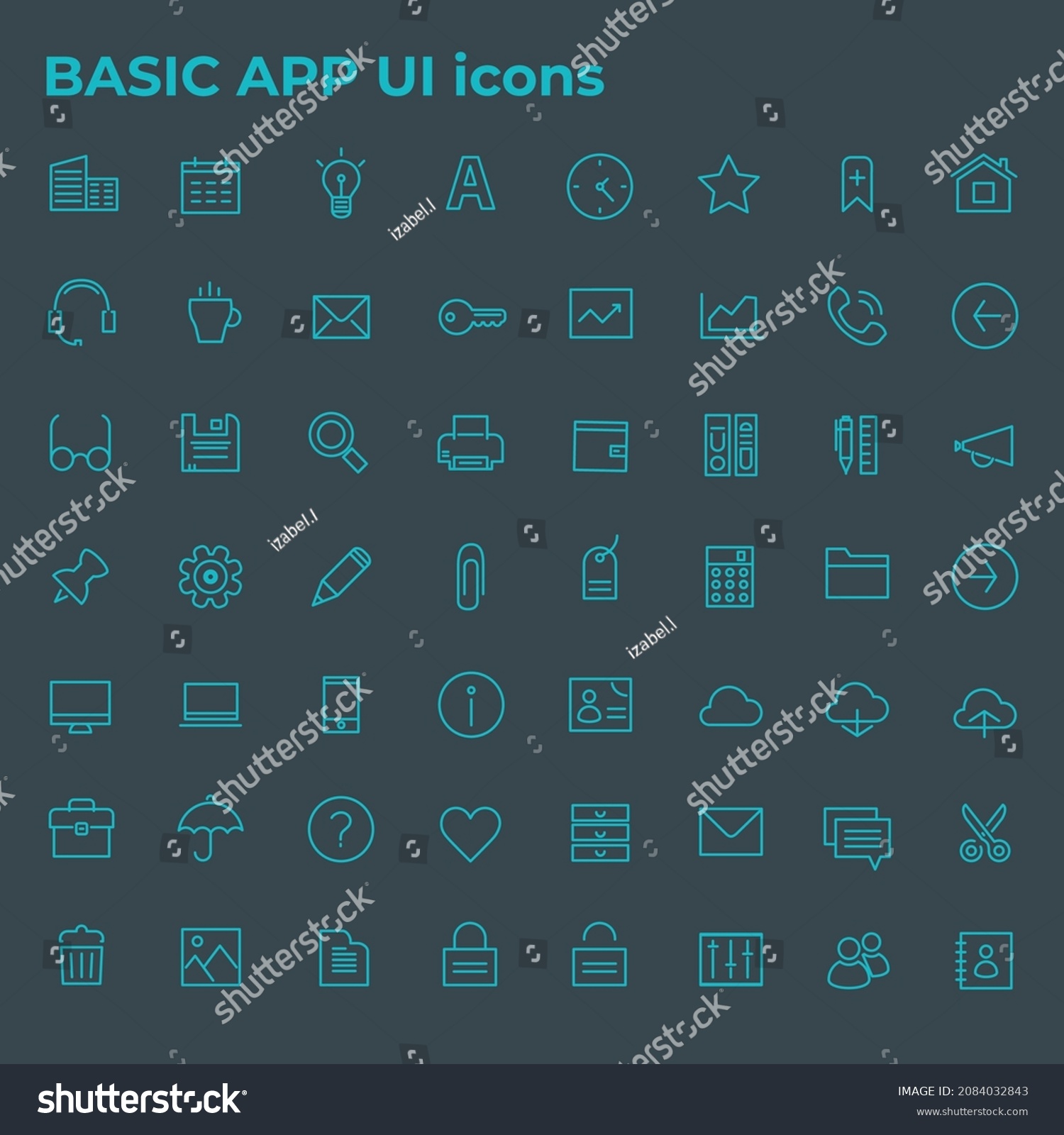 Big Basic App Ui Ux Office Stock Vector (Royalty Free) 2084032843