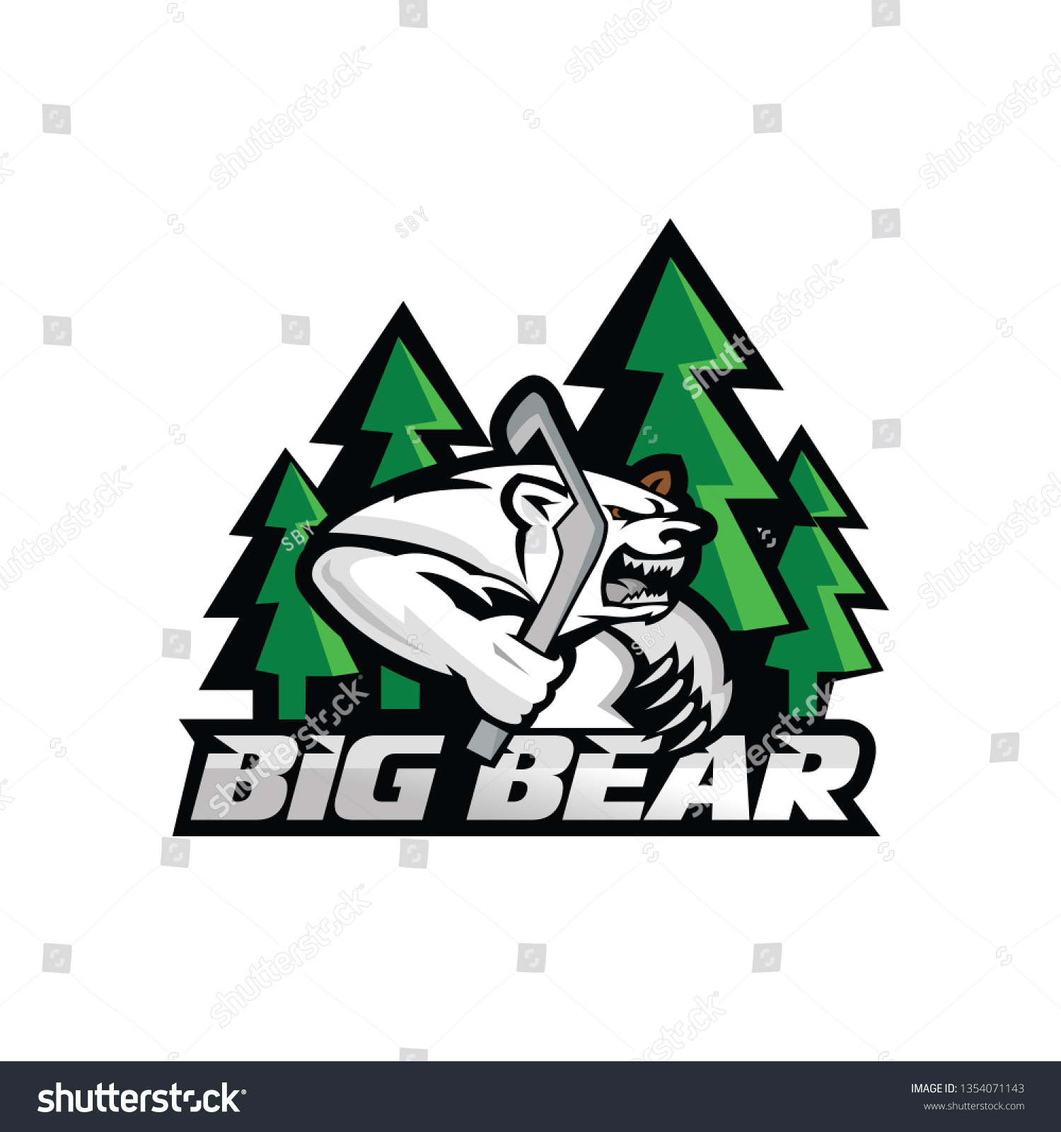 Big Bear Logo Design Stock Vector (Royalty Free) 1354071143 | Shutterstock