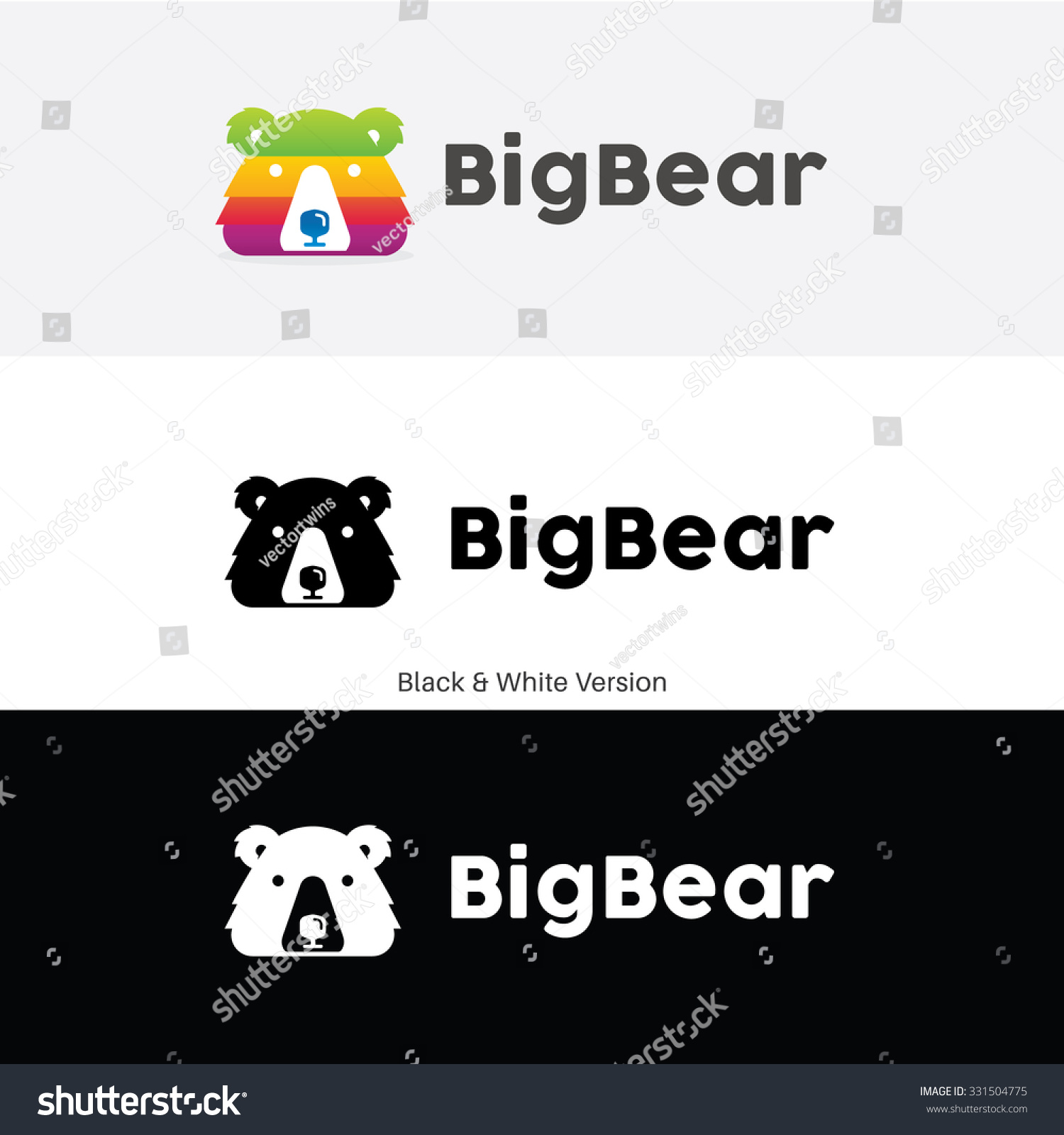 Big Bear Logo Template Stock Vector (Royalty Free) 331504775