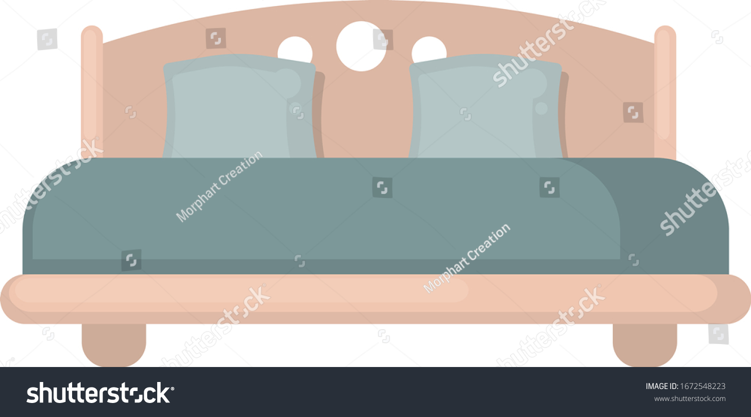 Big Bed Illustration Vector On White Stock Vector (Royalty Free) 1672548223