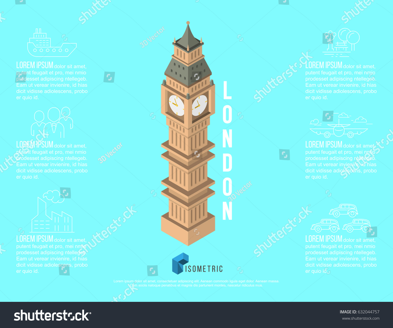 Big Ben Isometric Vector Art Stock Vector (Royalty Free) 632044757 ...