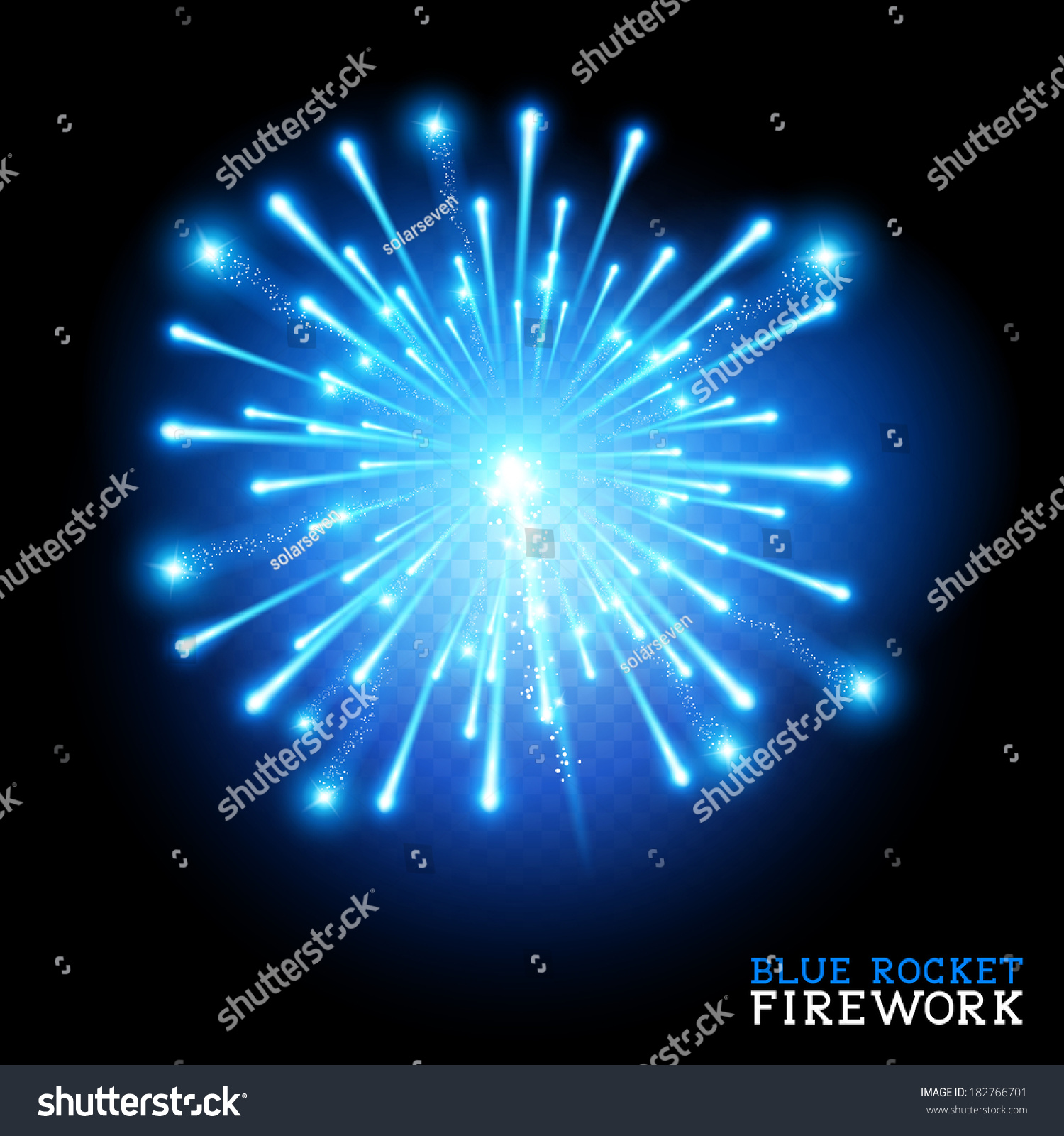 Big Blue Firework Vector Illustration Stock Vector (Royalty Free) 182766701