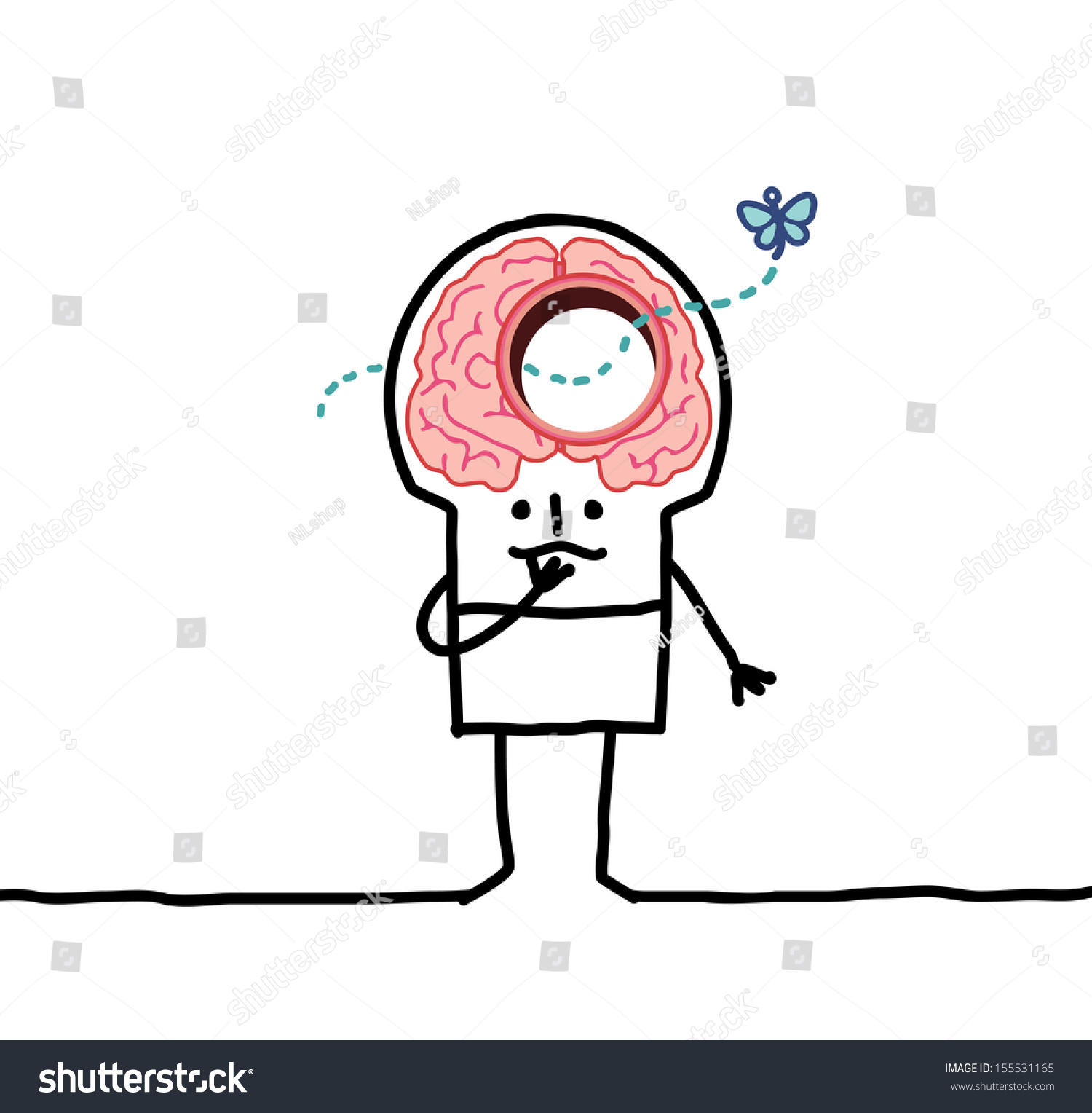 Big Brain Man Memory Disorders Stock Vector (Royalty Free) 155531165
