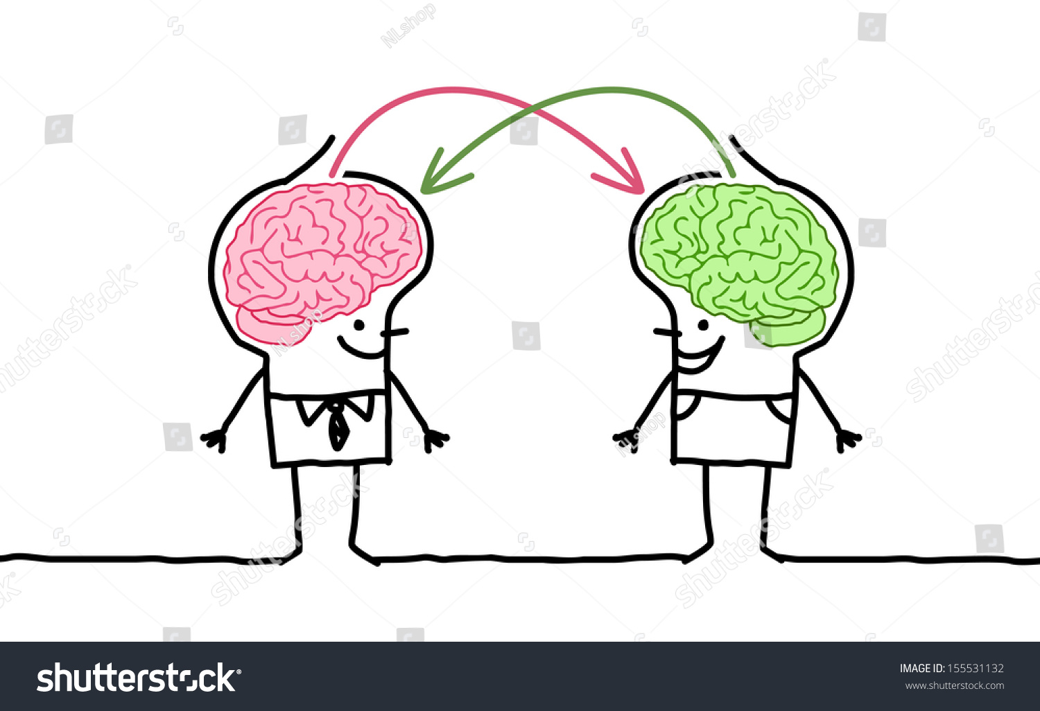 Big Brain Men Exchange Stock Vector (Royalty Free) 155531132 | Shutterstock