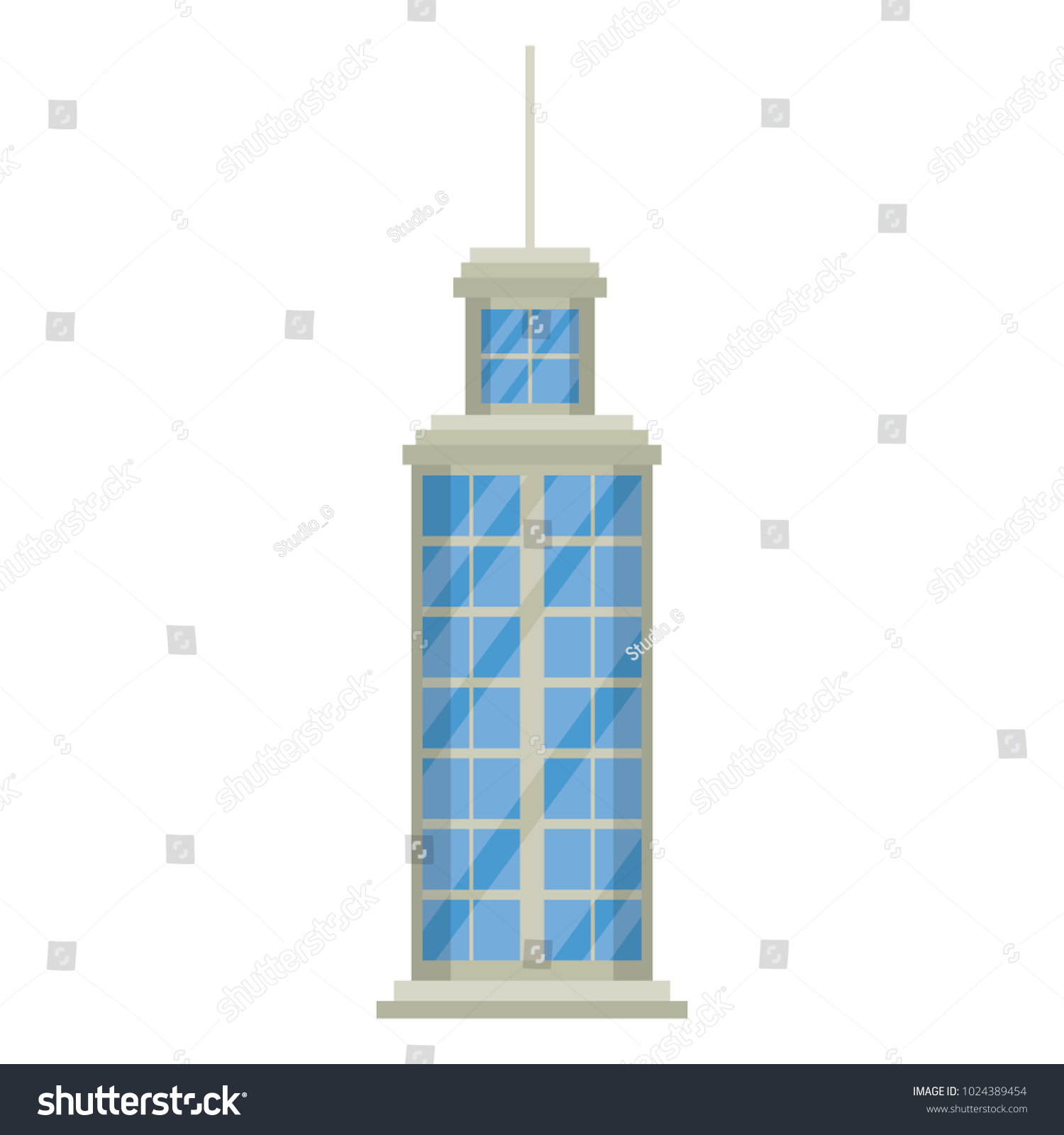 Big Building Skyscraper Facade Stock Vector (Royalty Free) 1024389454