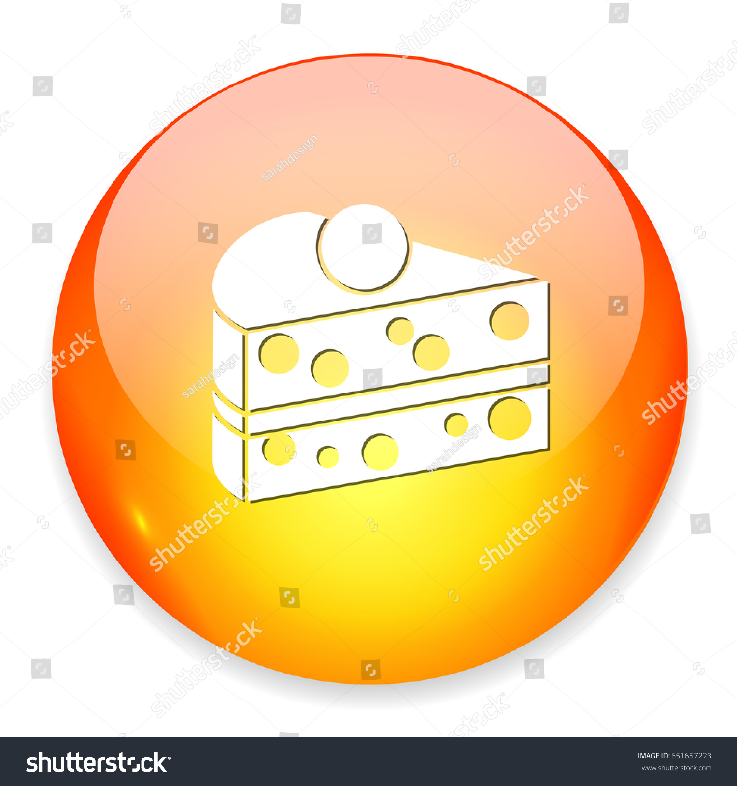 Big Cake Slice Icon Stock Vector (Royalty Free) 651657223 | Shutterstock