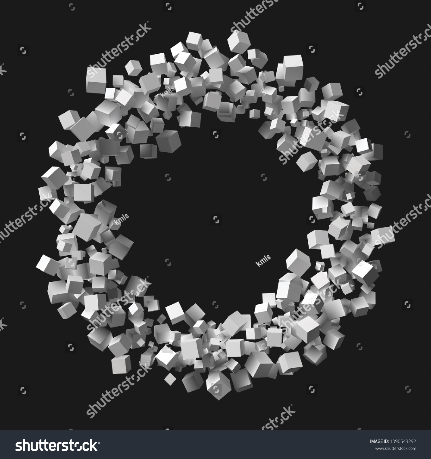 Big Circular Frame Formed By Random Stock Vector (Royalty Free) 1090543292
